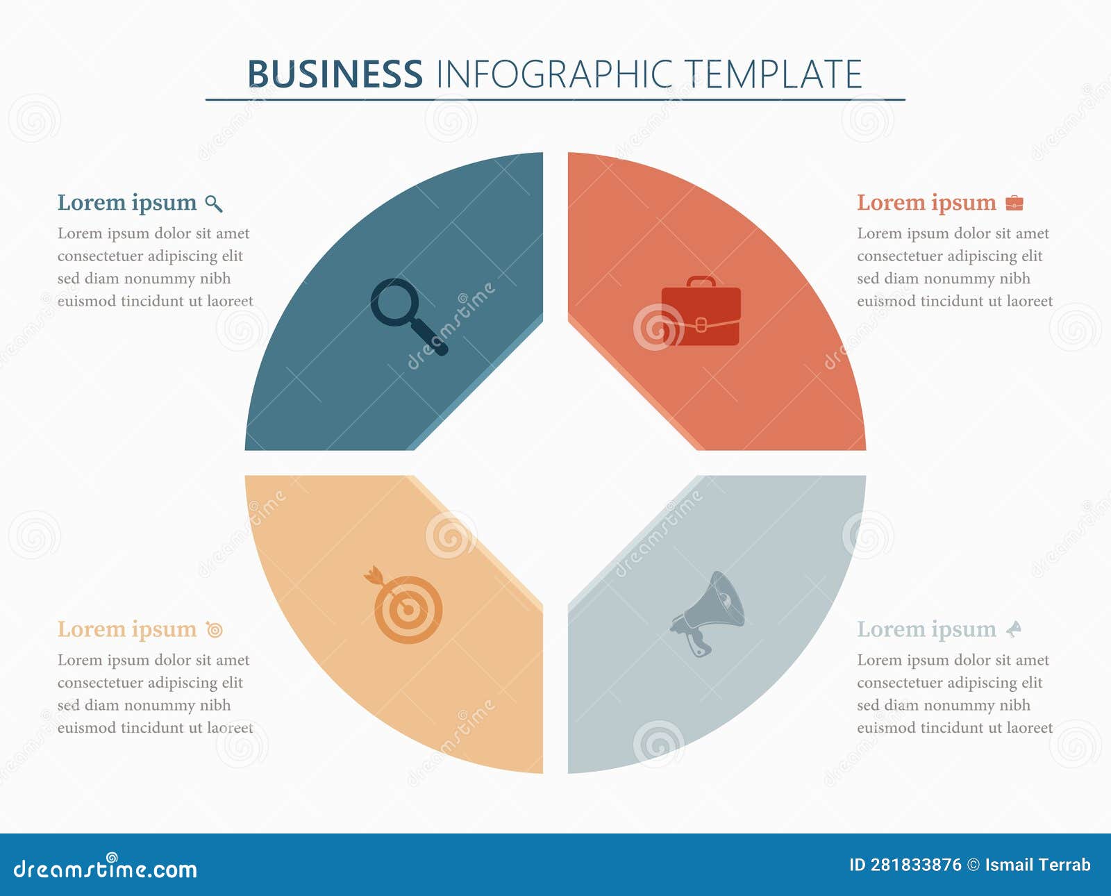 Four Steps Square Business Infographic Template, Circle Advertising ...