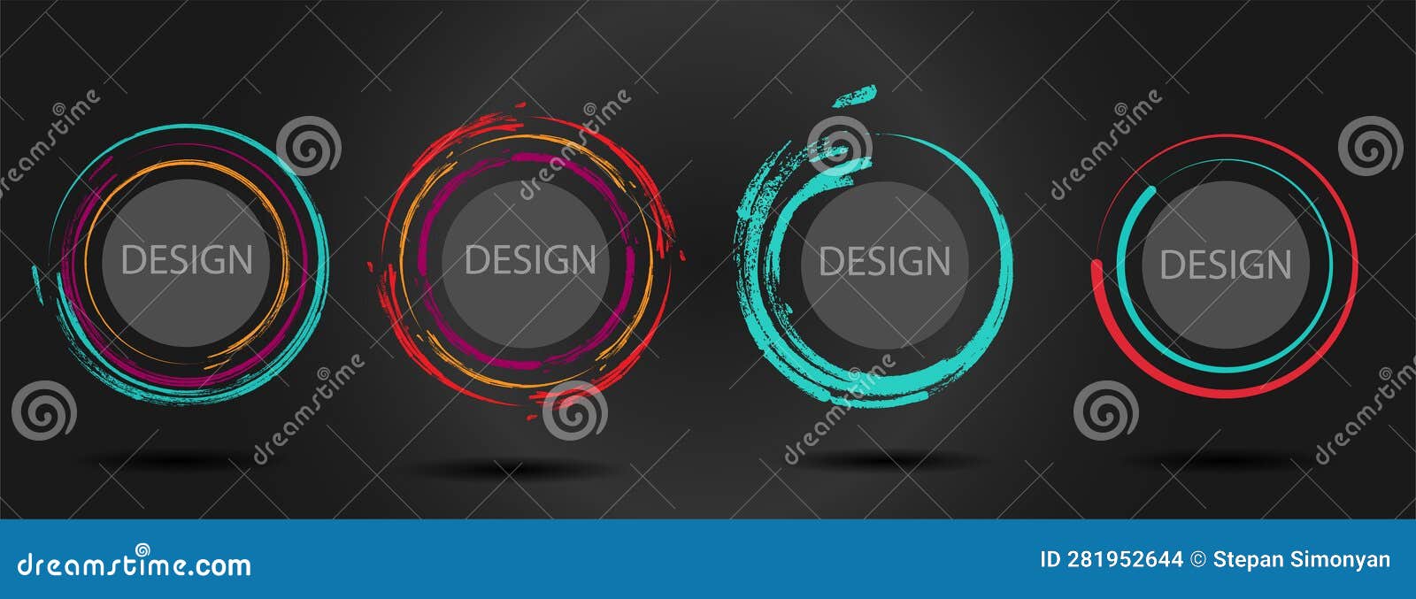 Abstract Design Circle Frame with Text for Banner. Stock Vector ...
