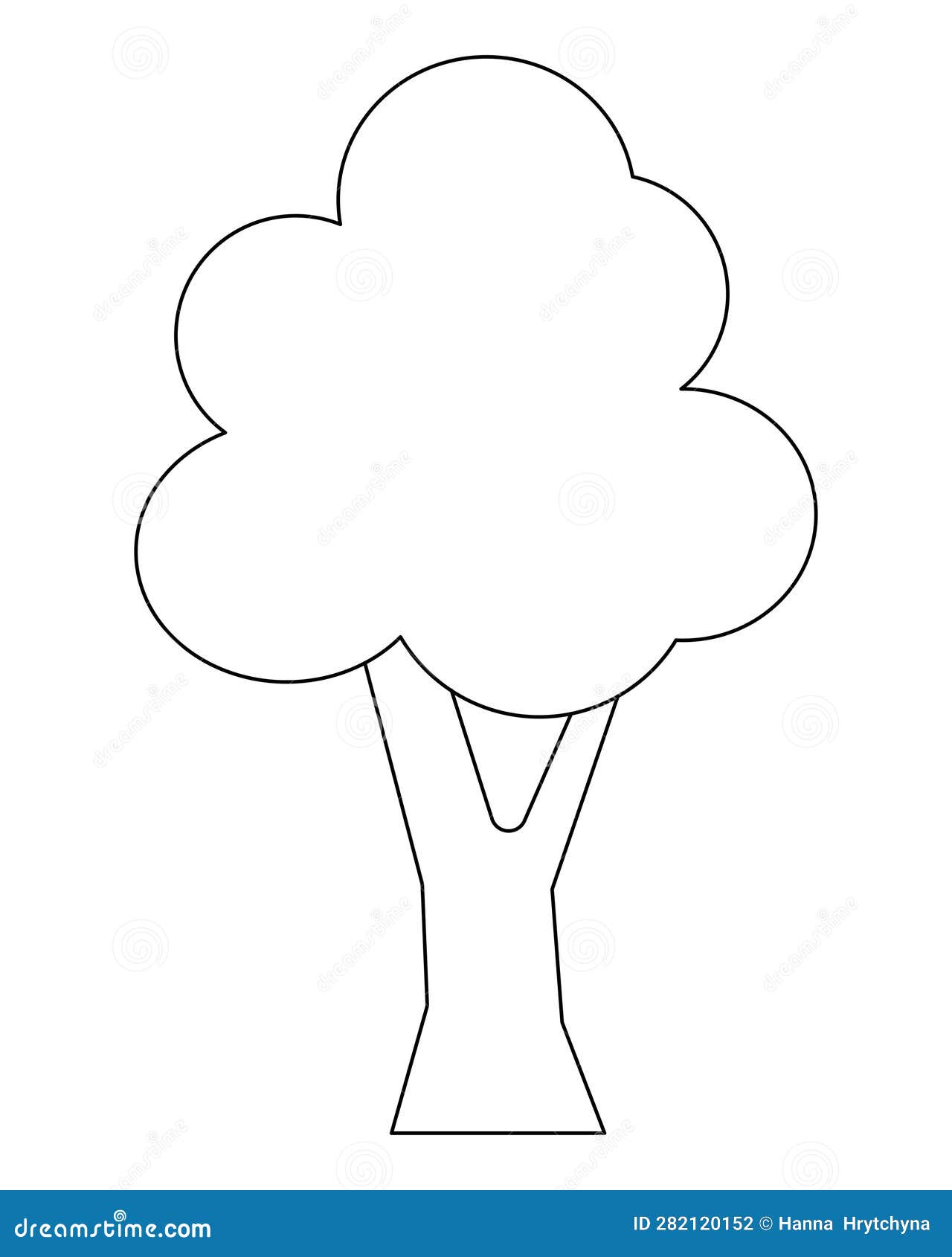 A Small Tree, a Simple Image of a Plant - a Vector Linear Picture for a ...