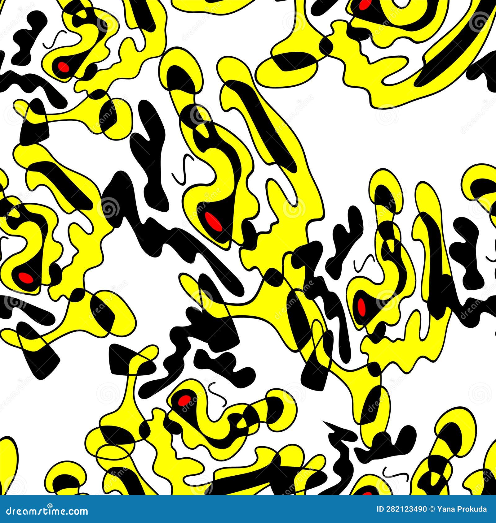 Unusual Abstract Seamless Artwork with Psychedelic Pattern Stock ...