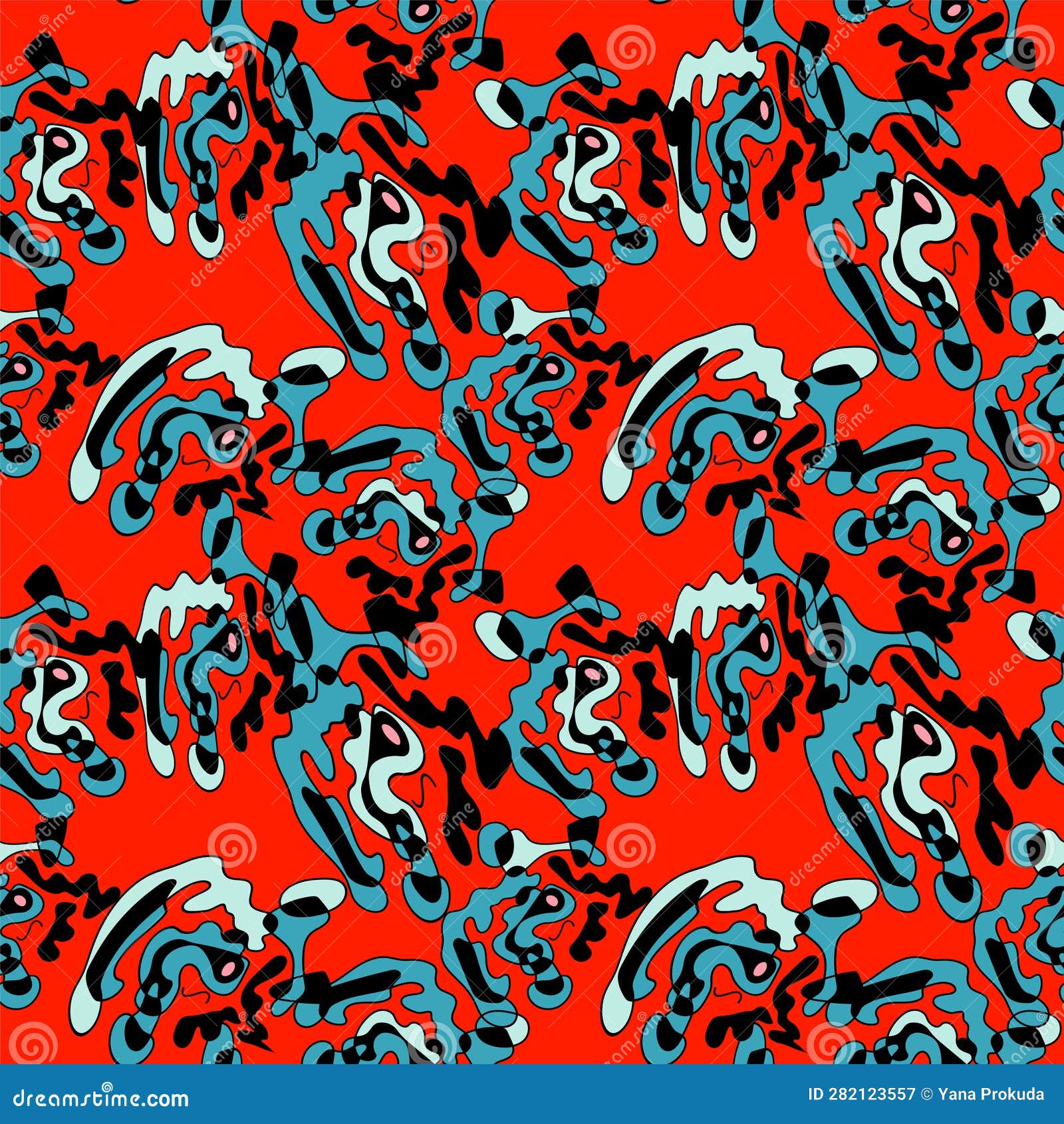 Unusual Abstract Seamless Artwork with Psychedelic Pattern Stock Vector ...