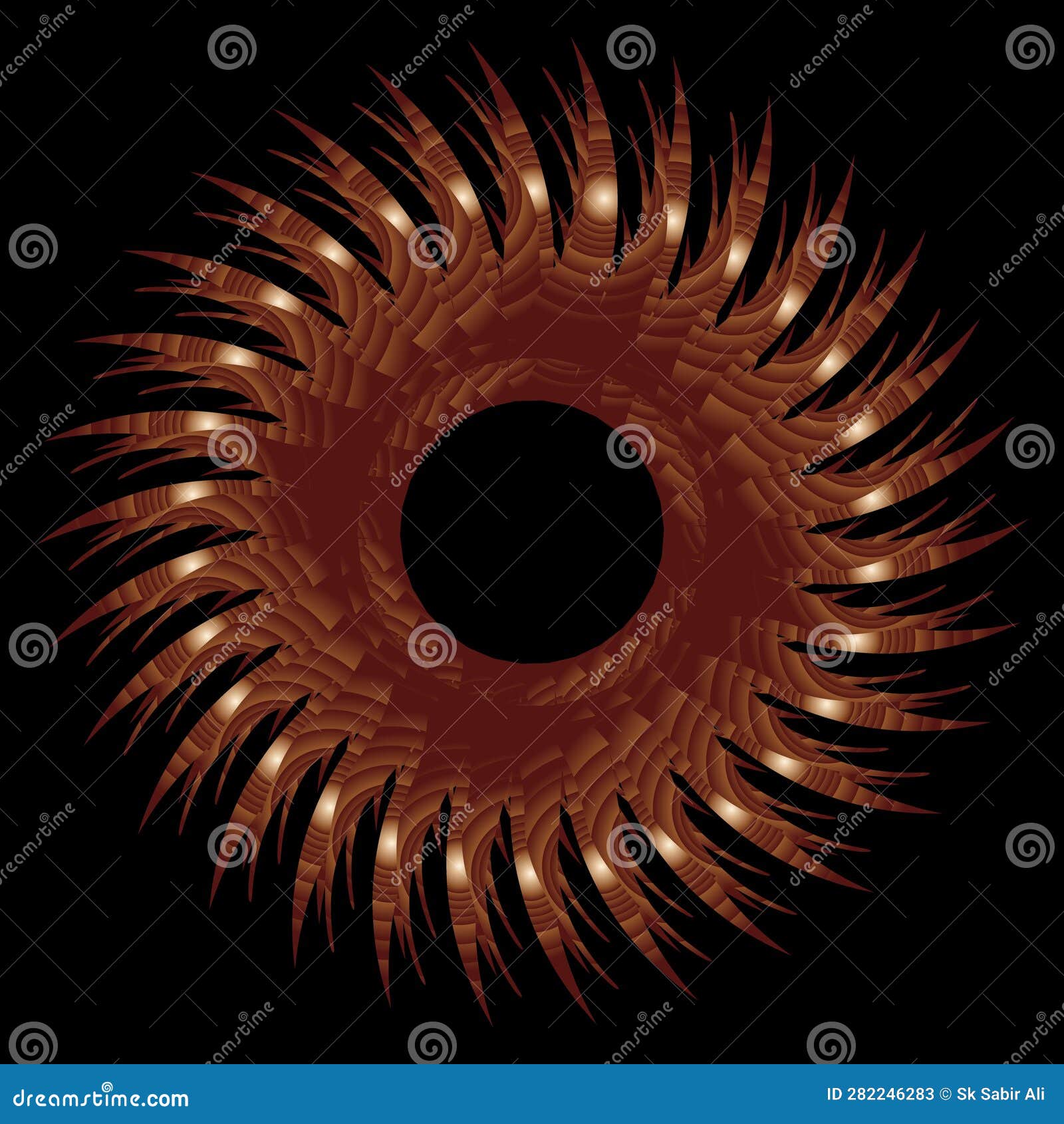 Sun Flare Star Circular Pattern Fire Design Texture Mandala Vector ...