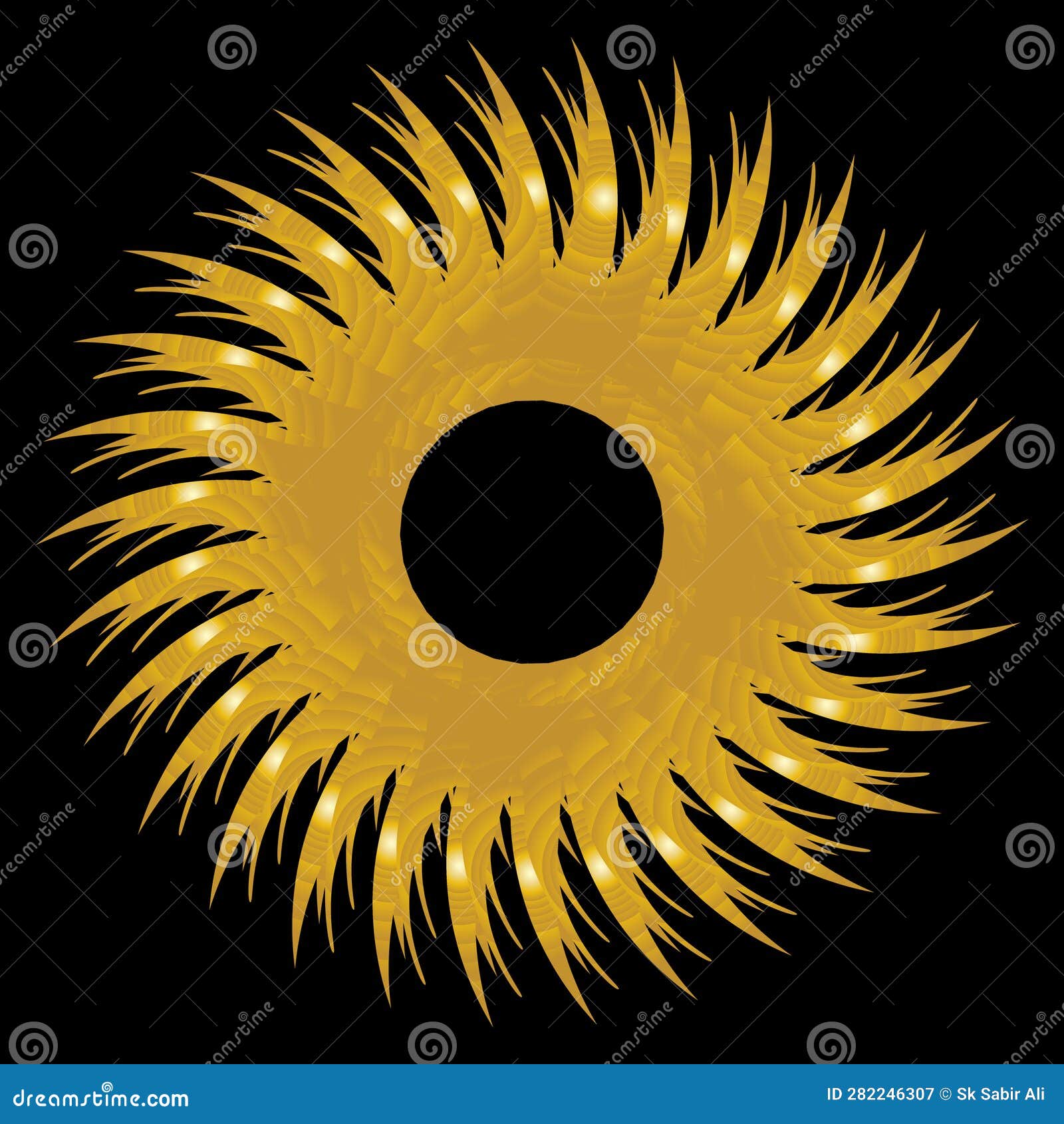 Sun Flare Star Circular Pattern Fire Design Texture Mandala Vector ...