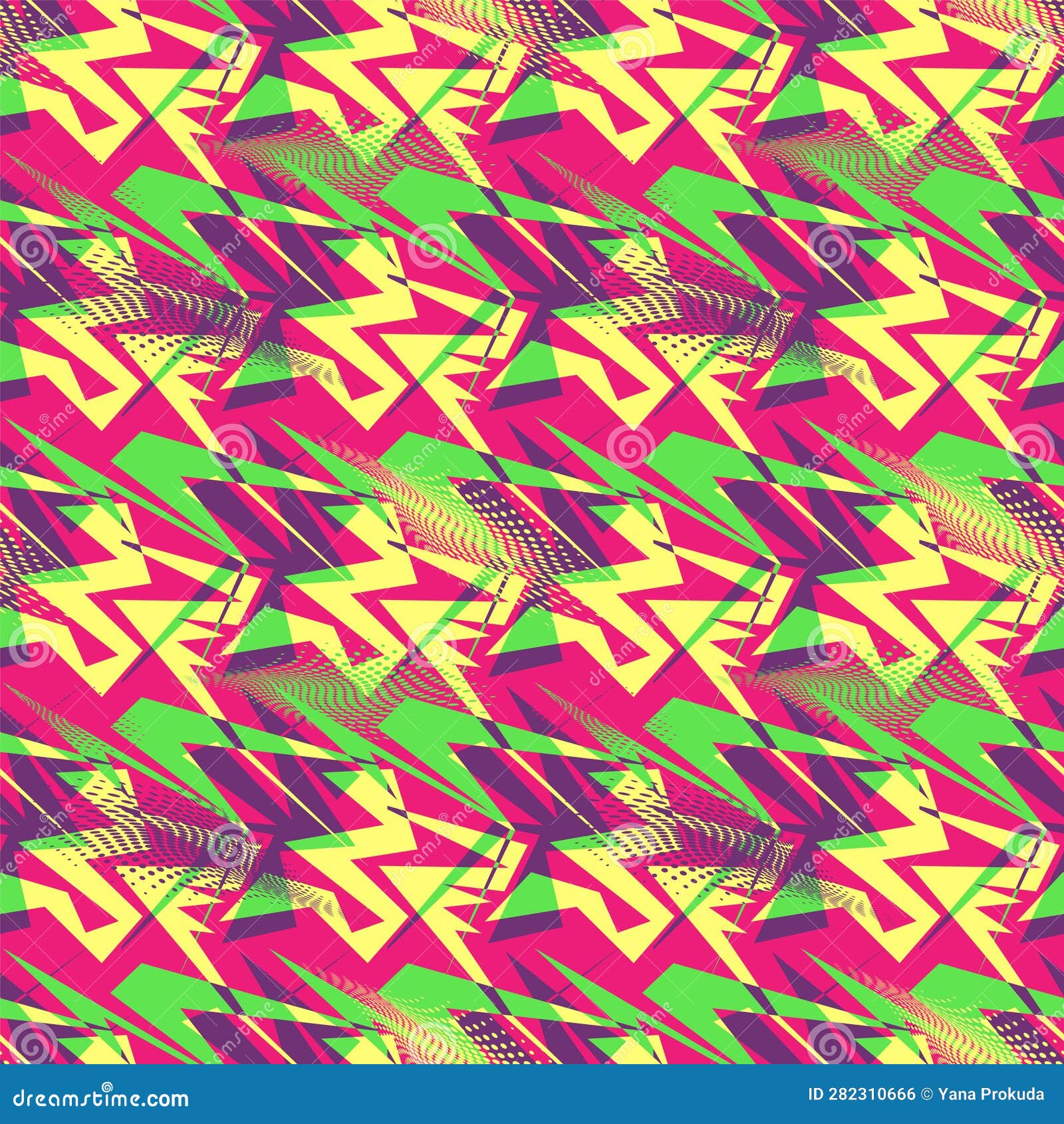 Abstract Unusual Geometry Seamless Pattern with Curved Geometry ...