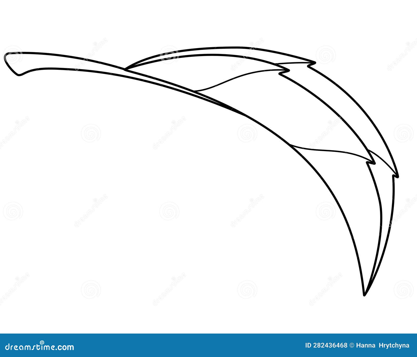 Leaf of a Tree or Other Plant Simple Element - Vector Linear Picture ...