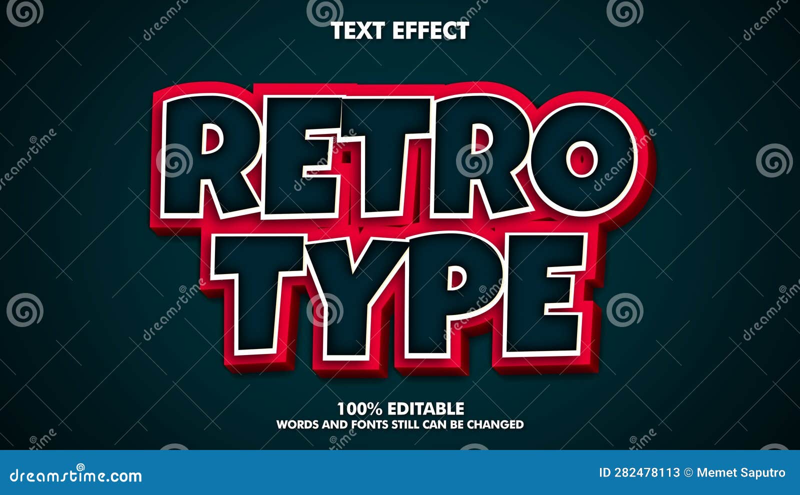Retro Vintage Text Effect Editable 70s and 80s Text Style Stock ...