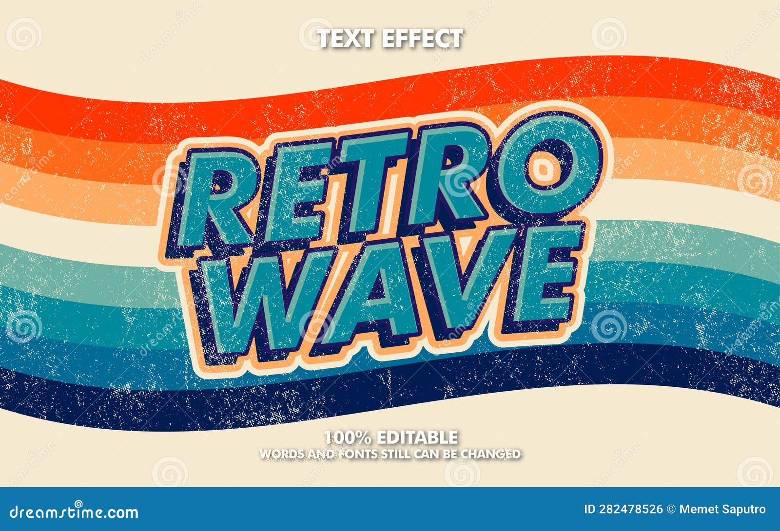 Retro Vintage Text Effect Editable 70s and 80s Text Style Stock ...