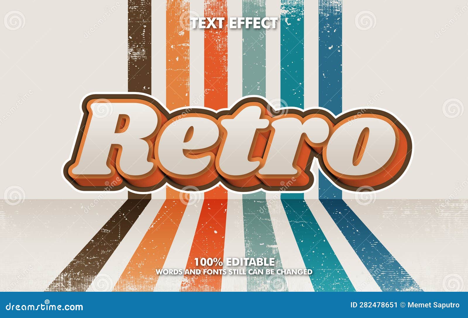 Retro Vintage Text Effect Editable 70s and 80s Text Style Stock ...