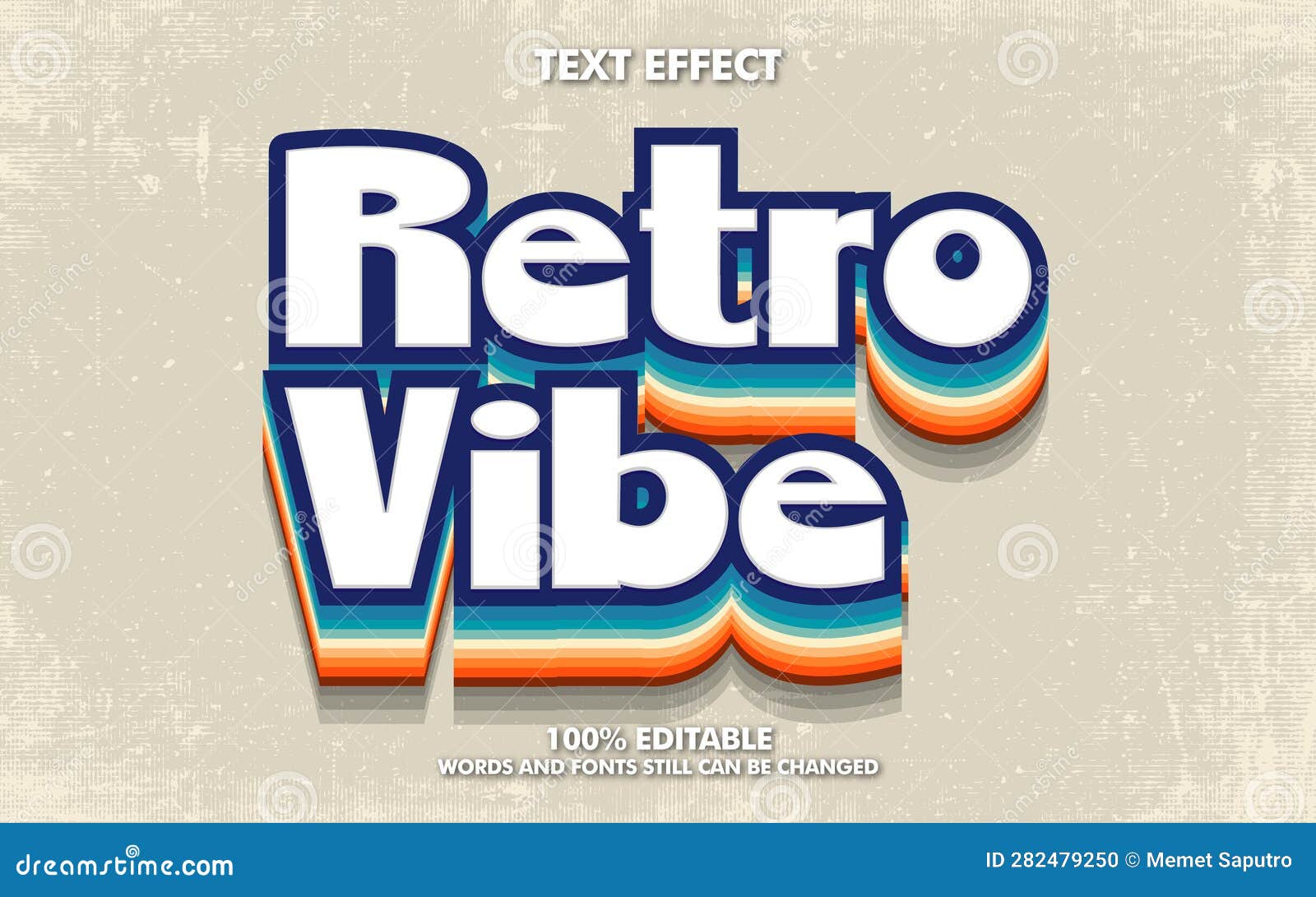 Retro vibe text effect stock illustration. Illustration of vintage ...