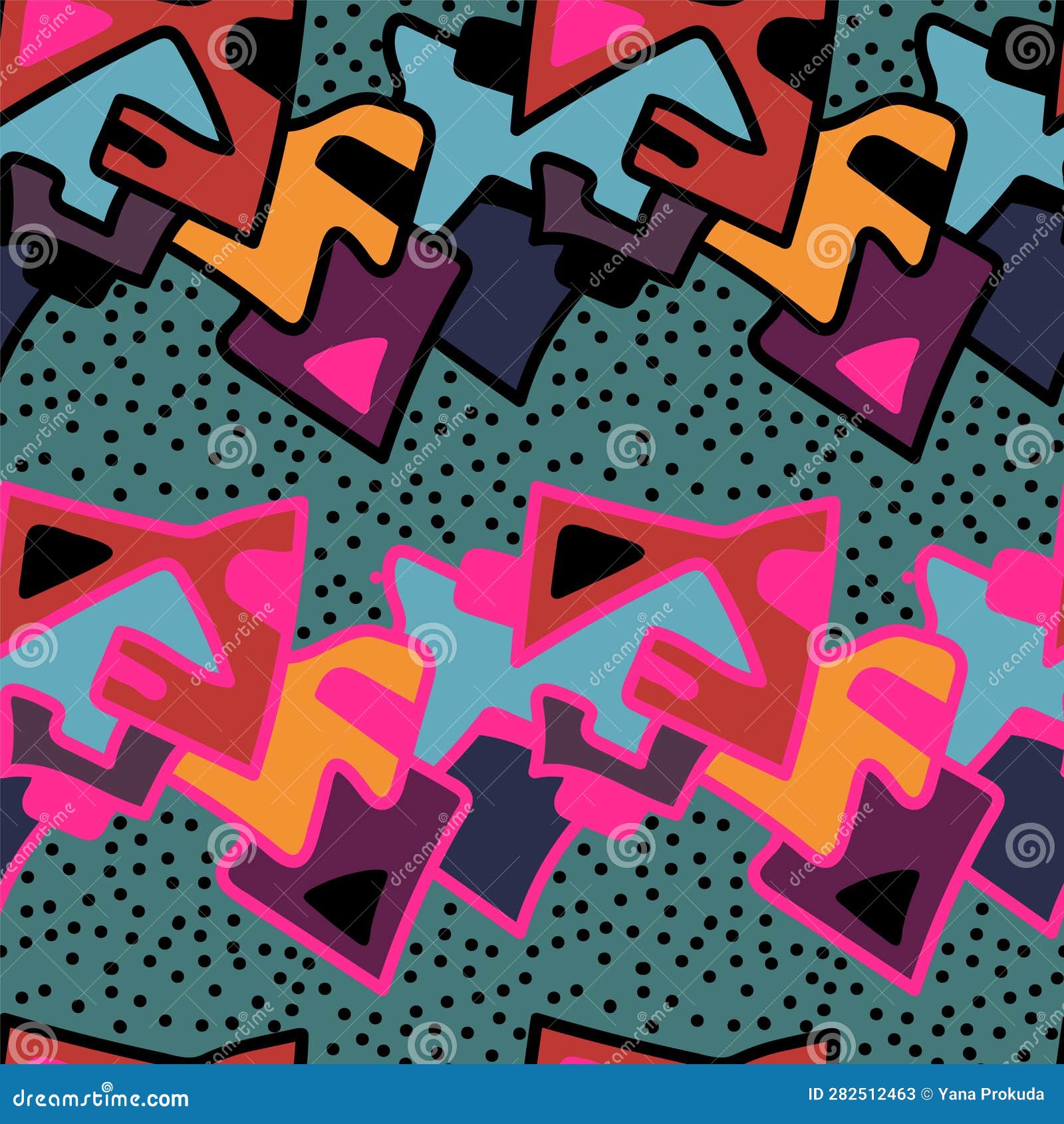 Colorful Abstract Seamless Unusual Pattern for Textile Stock ...