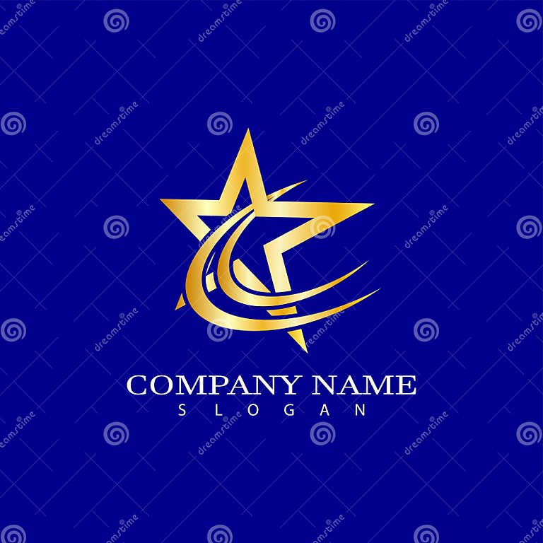 Gold Star Logo Design Template, Elegant Star Logo Design Stock Vector ...