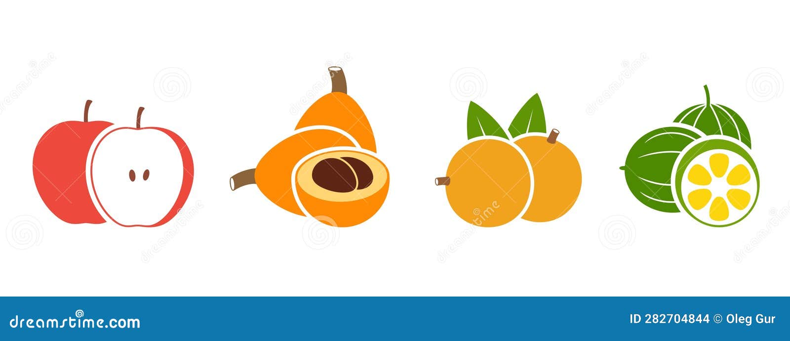 Fruit Logo. Isolated Fruit on White Background Stock Vector ...