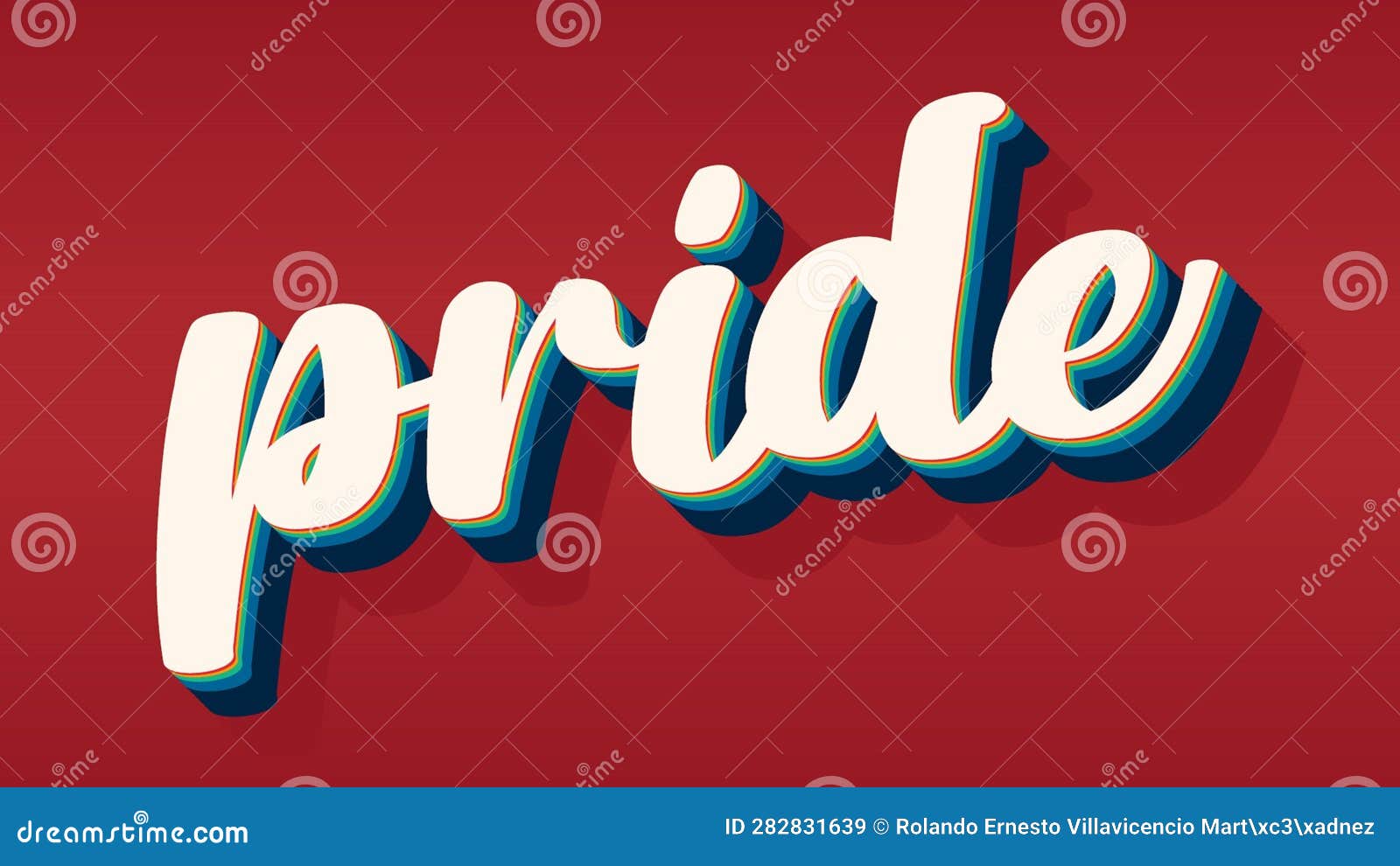 Vintage Sign of the Word Pride with Retro Rainbow Colored Lettering ...