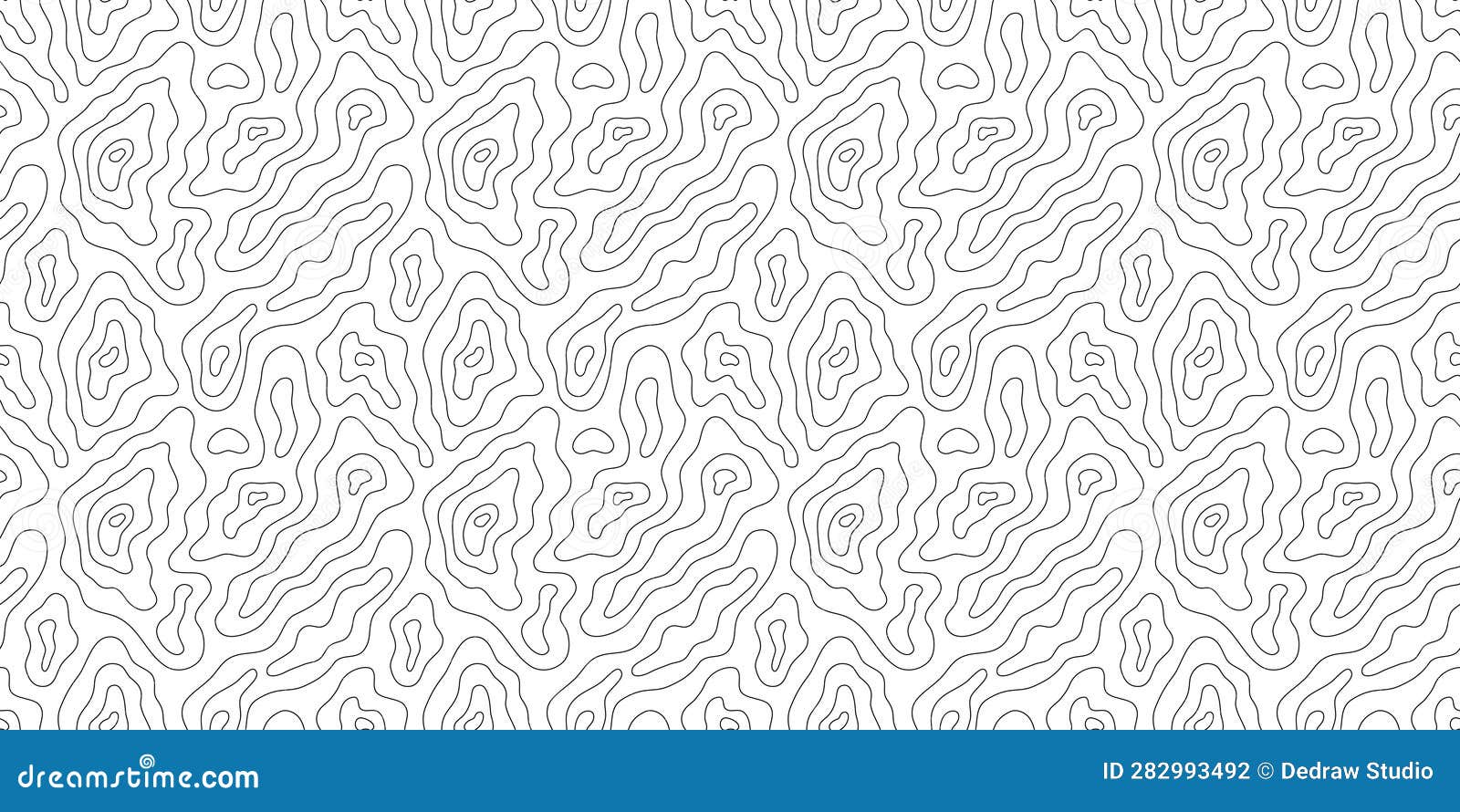 Abstract Topographic Map Outline Seamless Pattern Stock Vector ...
