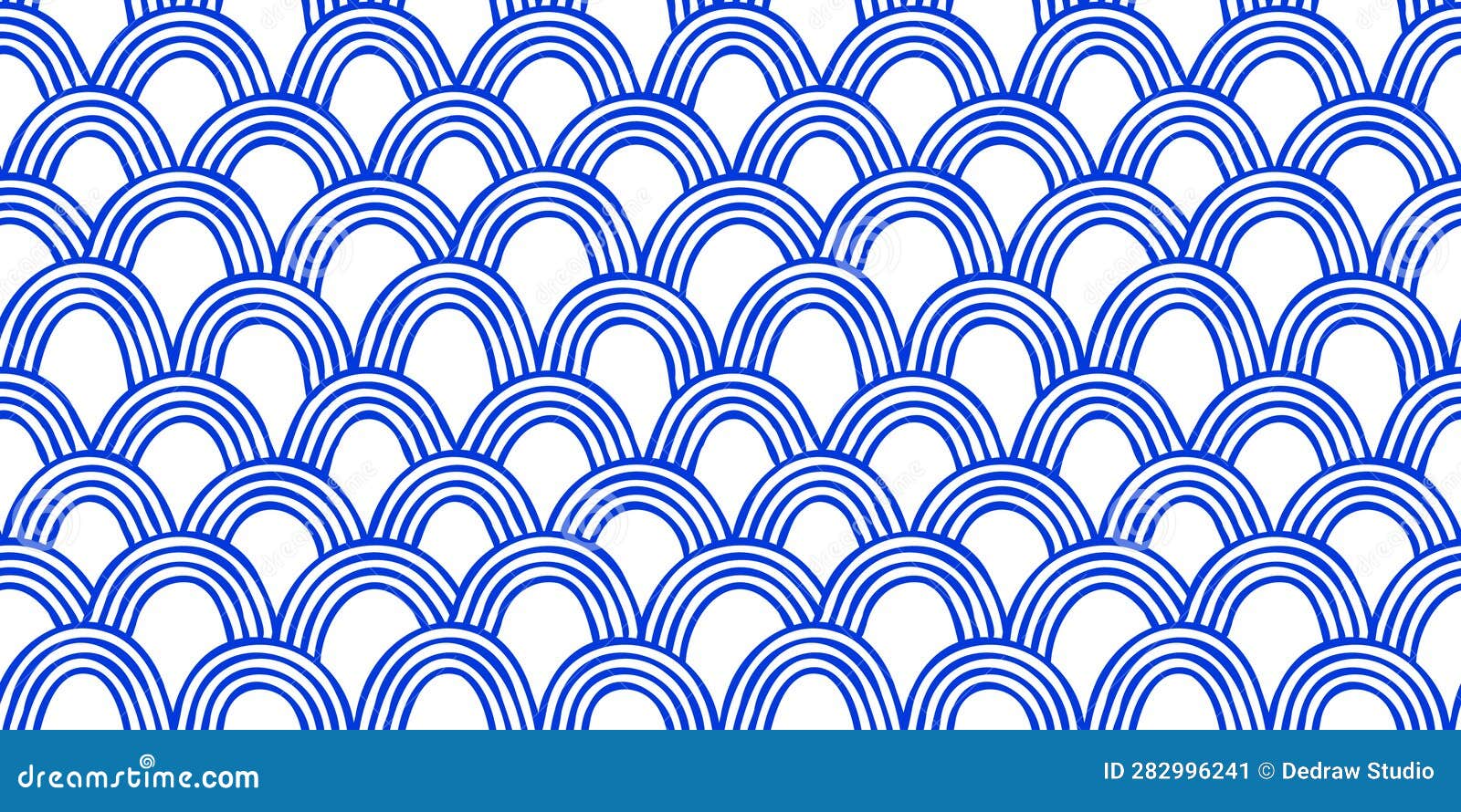 Abstract Blue Wave Shape Seamless Pattern Stock Vector - Illustration ...