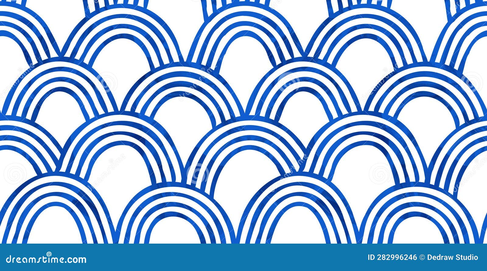 Abstract Blue Wave Shape Seamless Pattern Stock Vector - Illustration ...