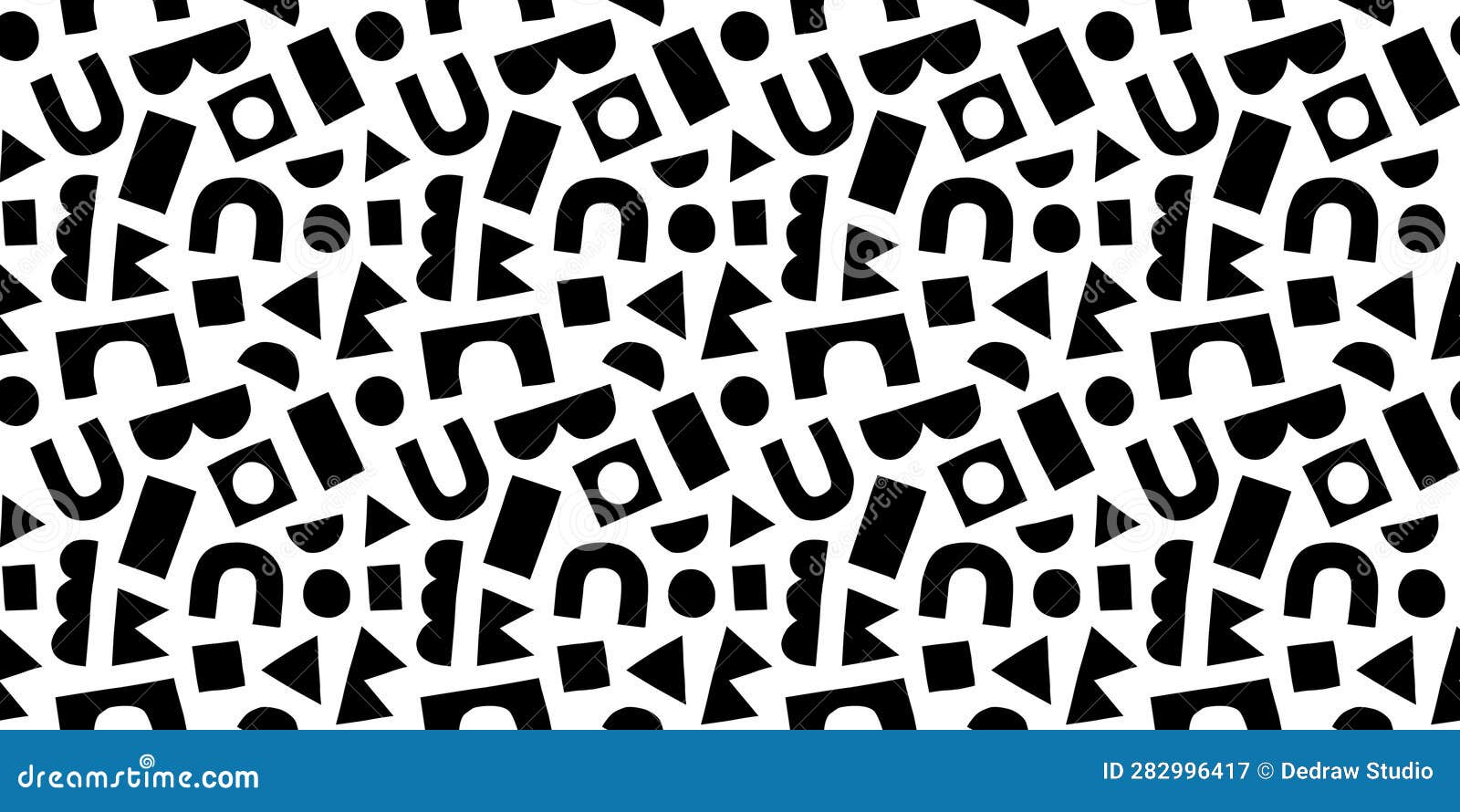 Fun Black and White Doodle Seamless Pattern Stock Vector - Illustration ...