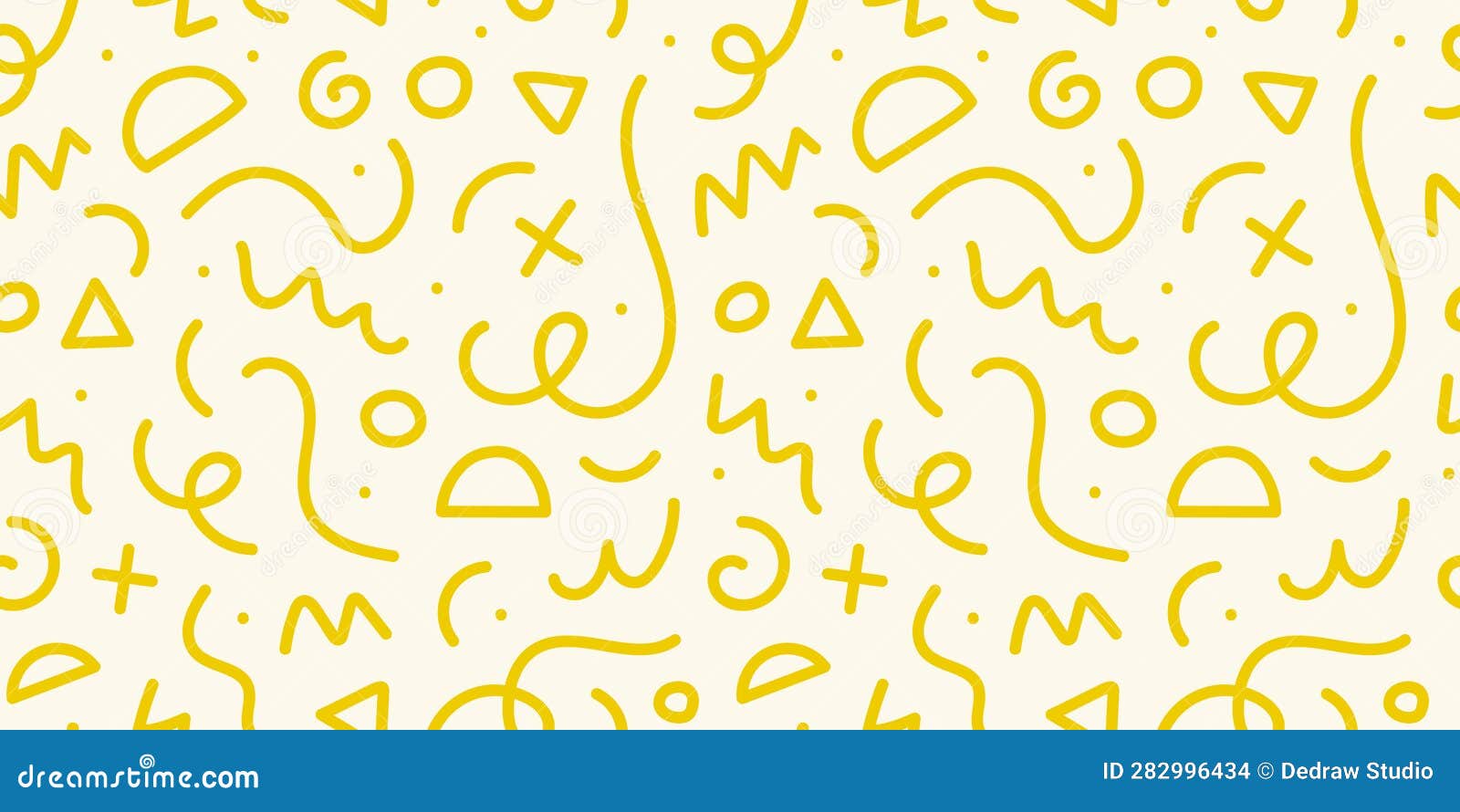 Fun Colorful Line Doodle Seamless Pattern Stock Vector - Illustration ...