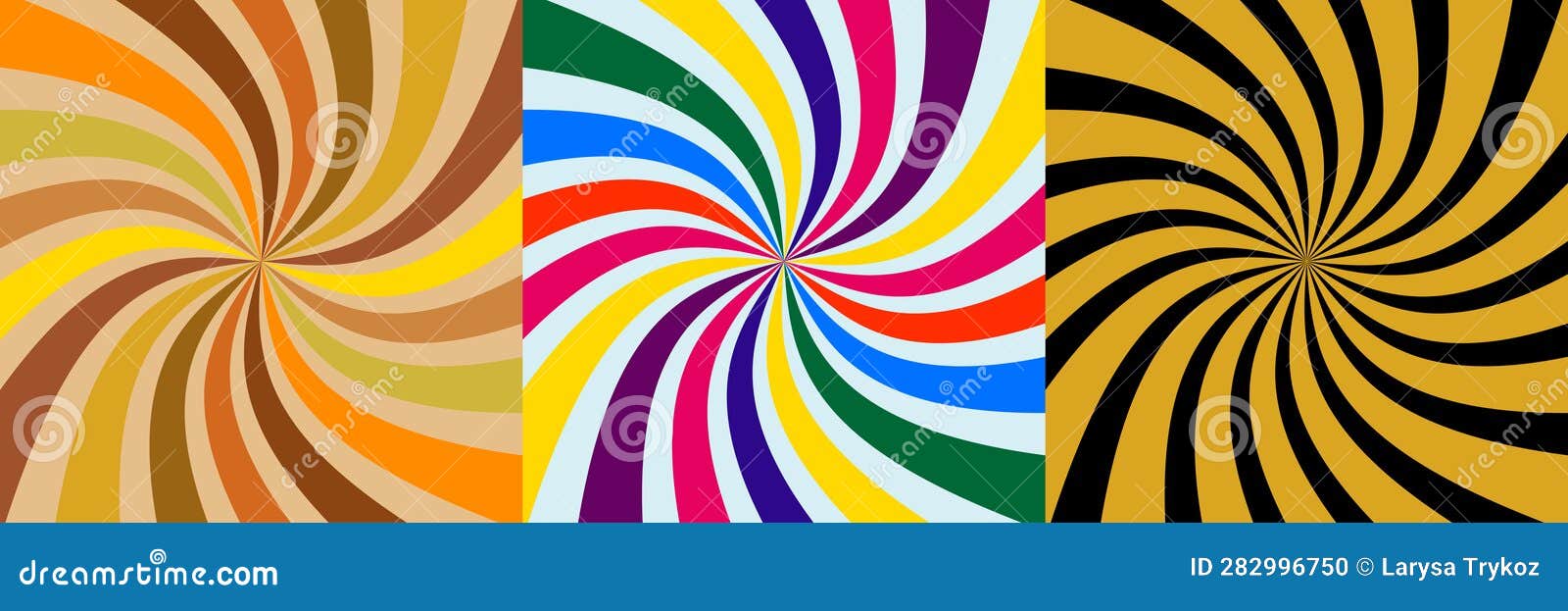 Retro Vintage Twisted Style. Colorful Twirl Lines Stock Vector ...