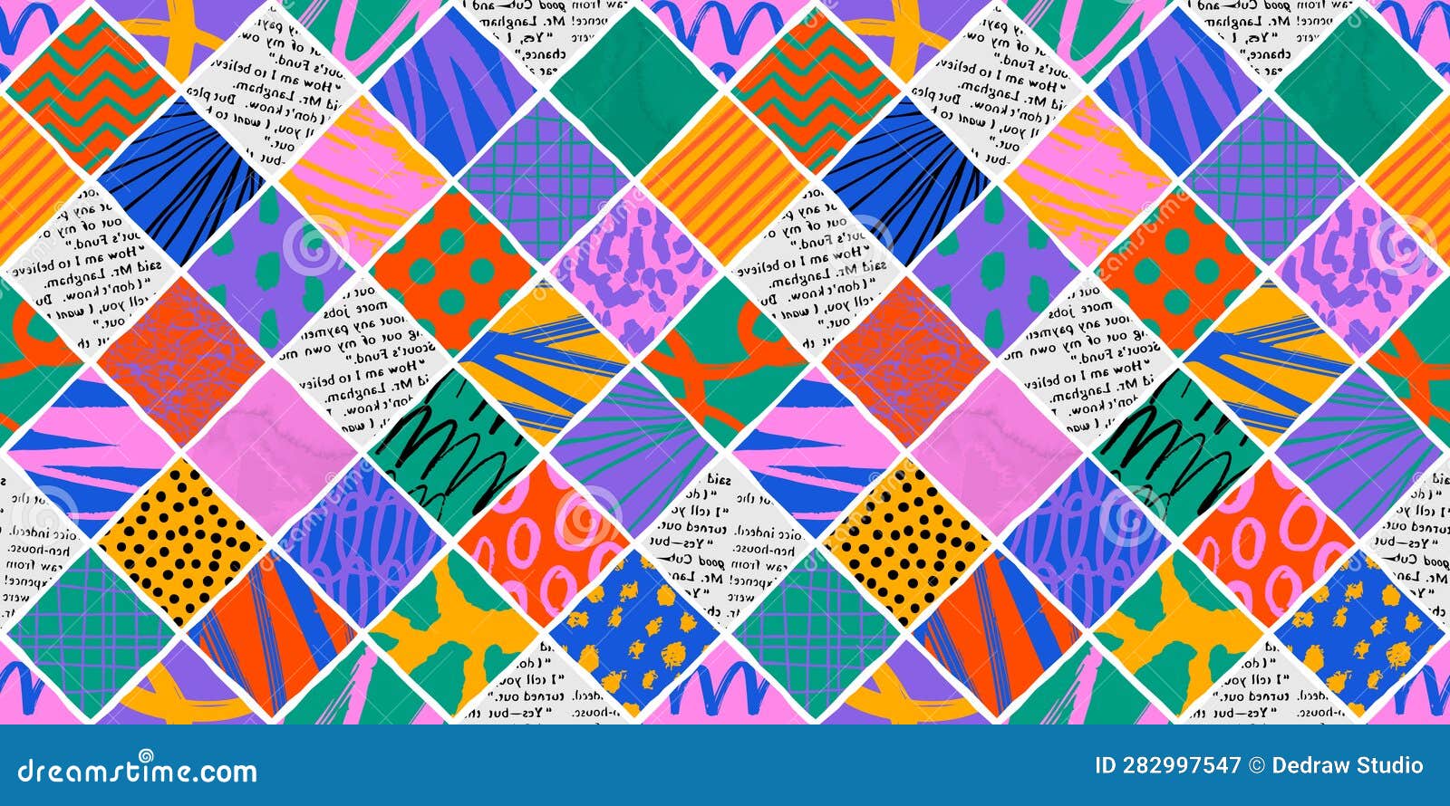 Colorful Square Mosaic Grid Seamless Pattern Stock Vector ...