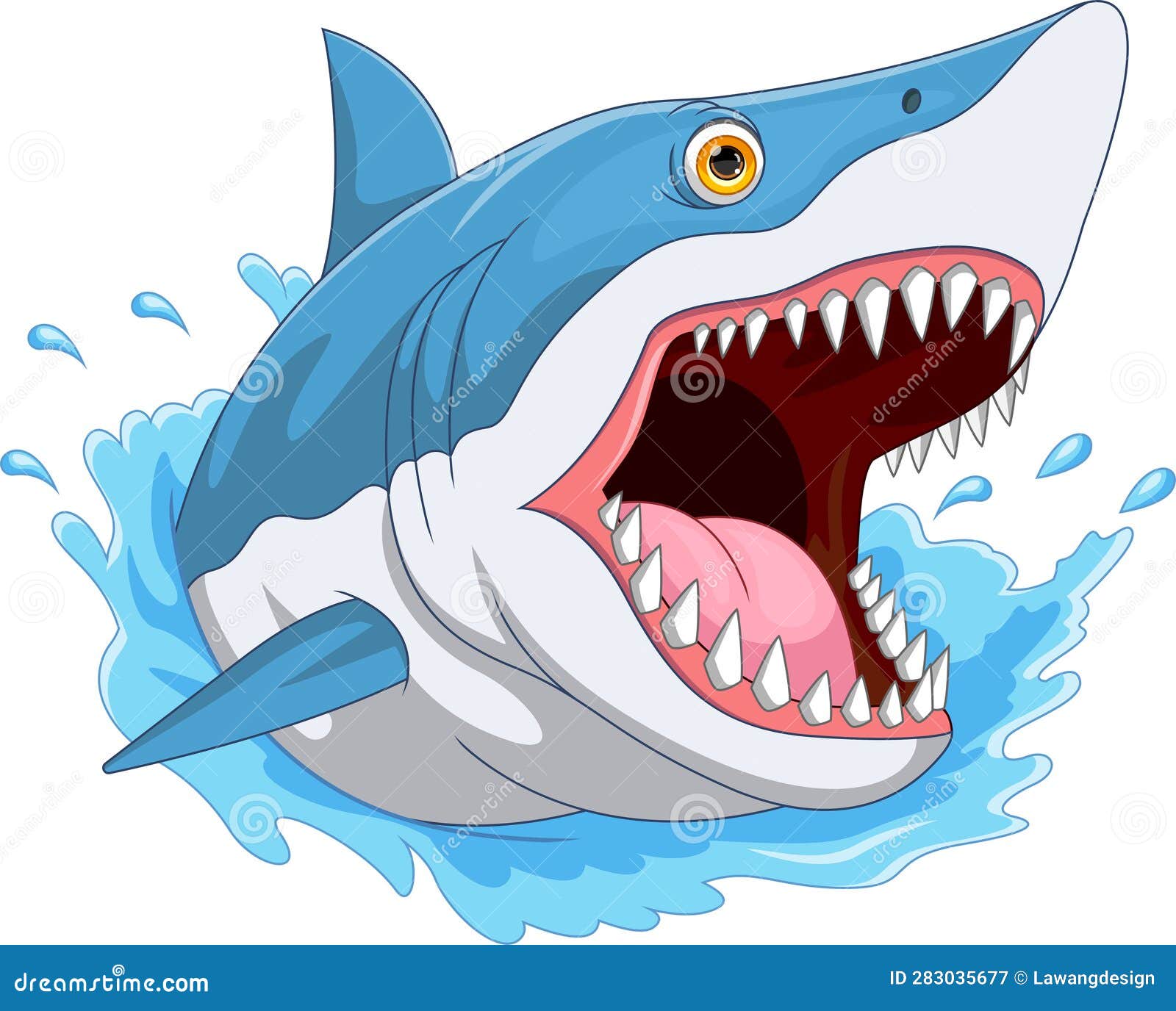 Angry shark cartoon stock vector. Illustration of design - 283035677