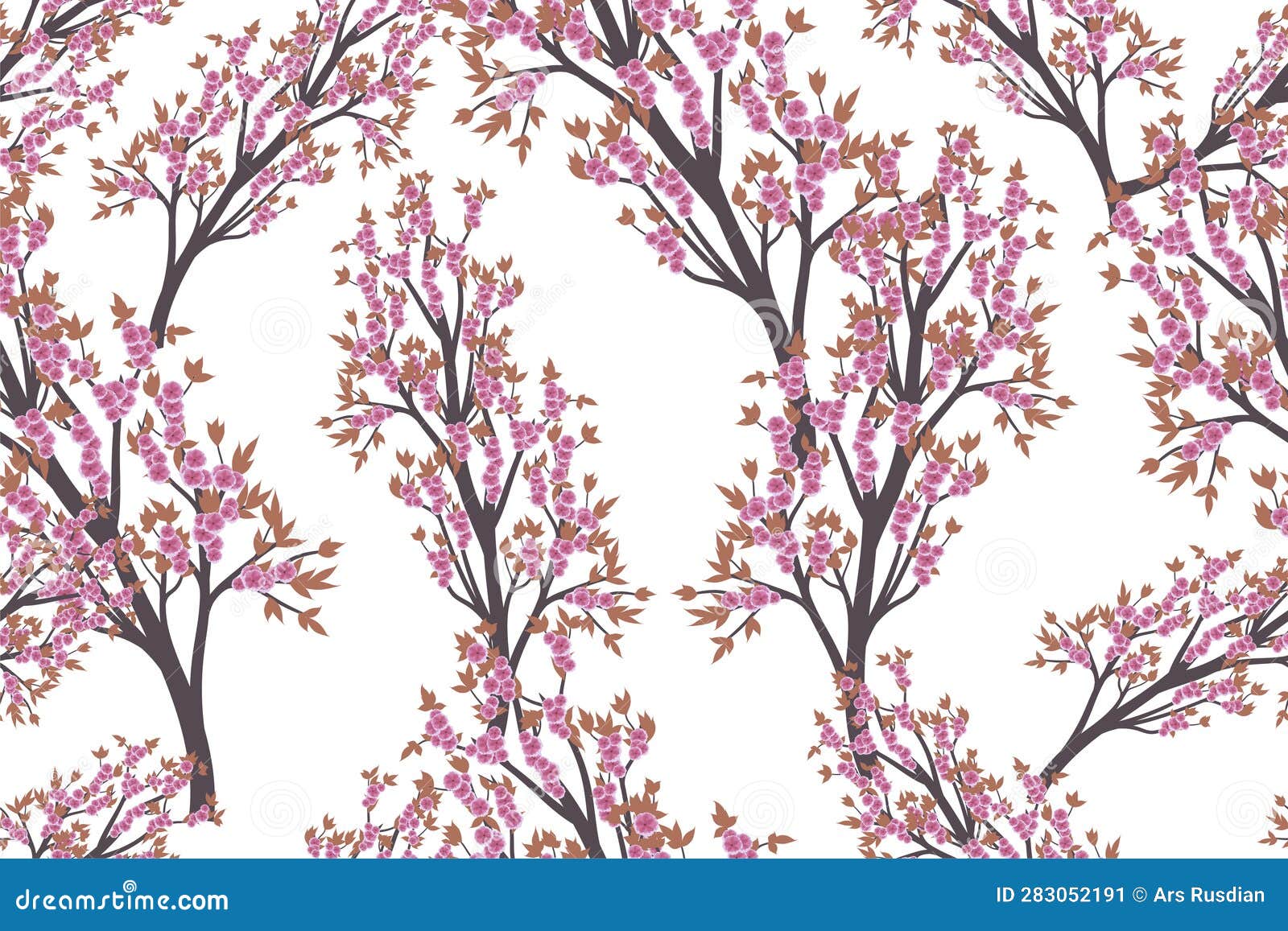 Floral pink tree pattern stock vector. Illustration of pink - 283052191