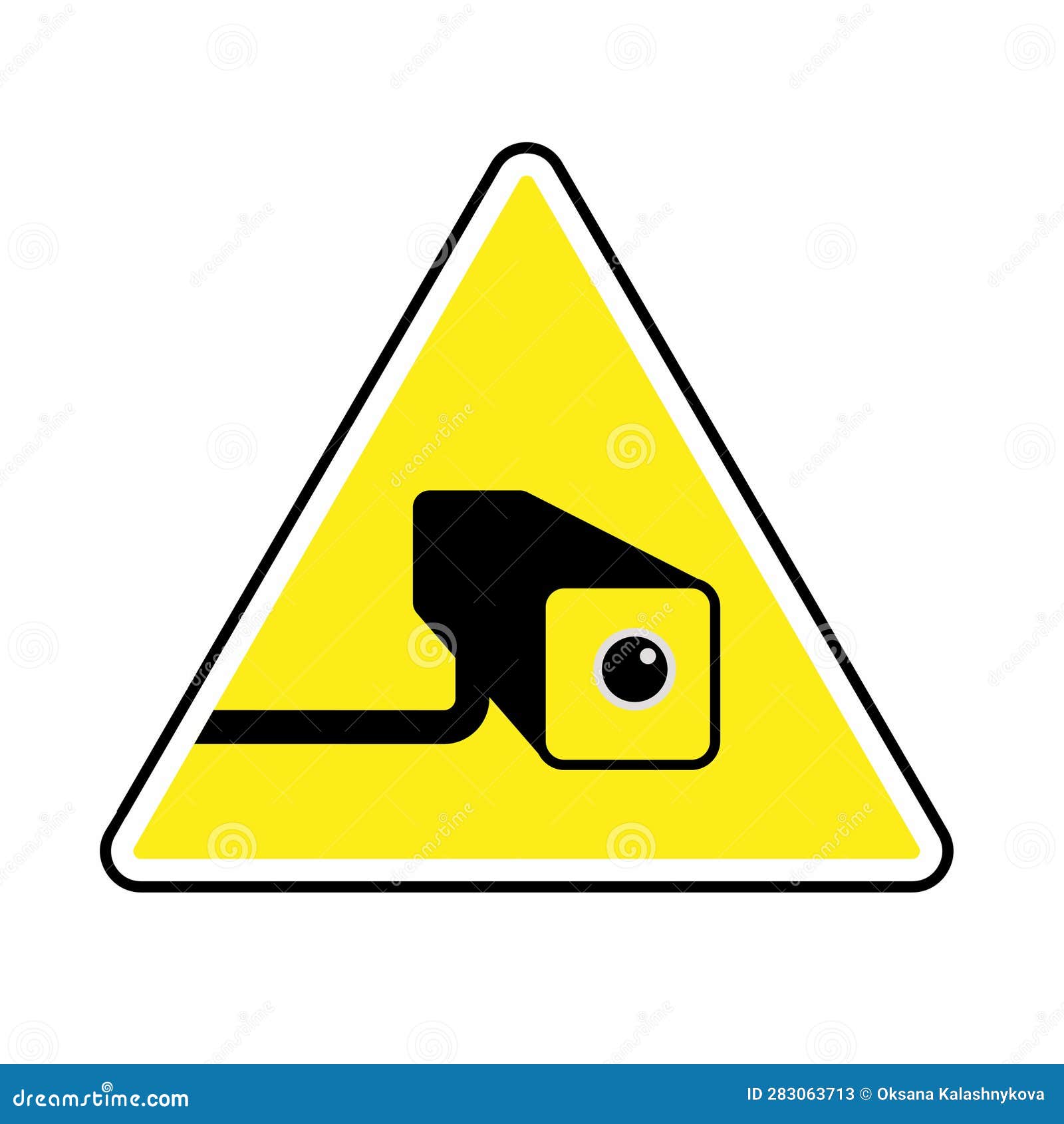 CCTV Surveillance Camera Monitor Warning Sign Stock Vector ...