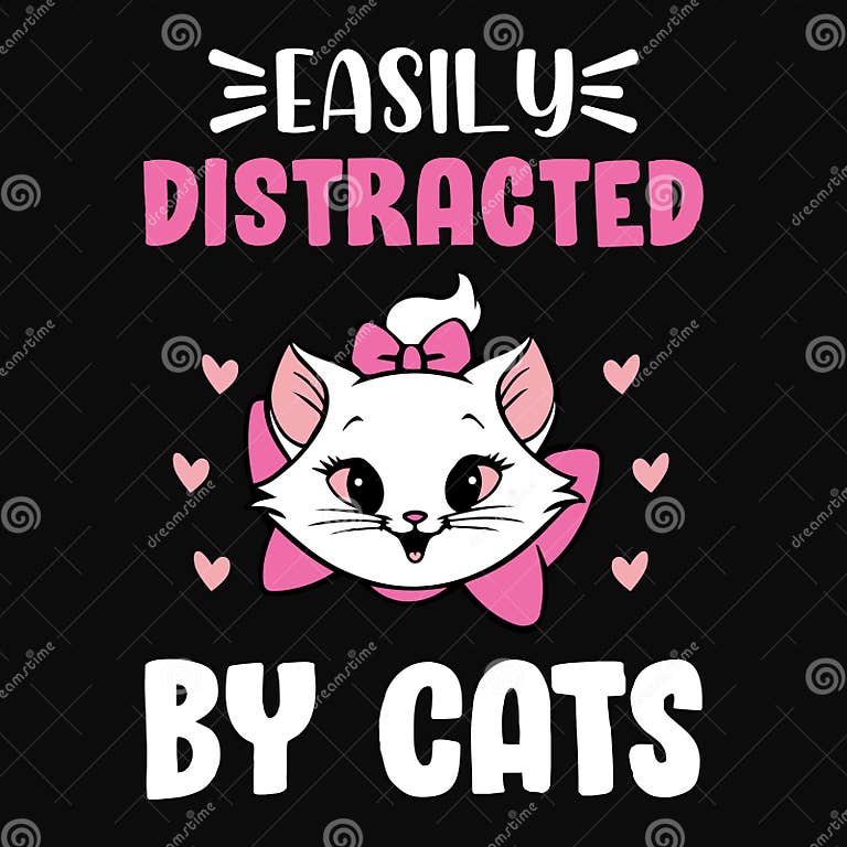 Easily distracted by cats stock illustration. Illustration of animals ...