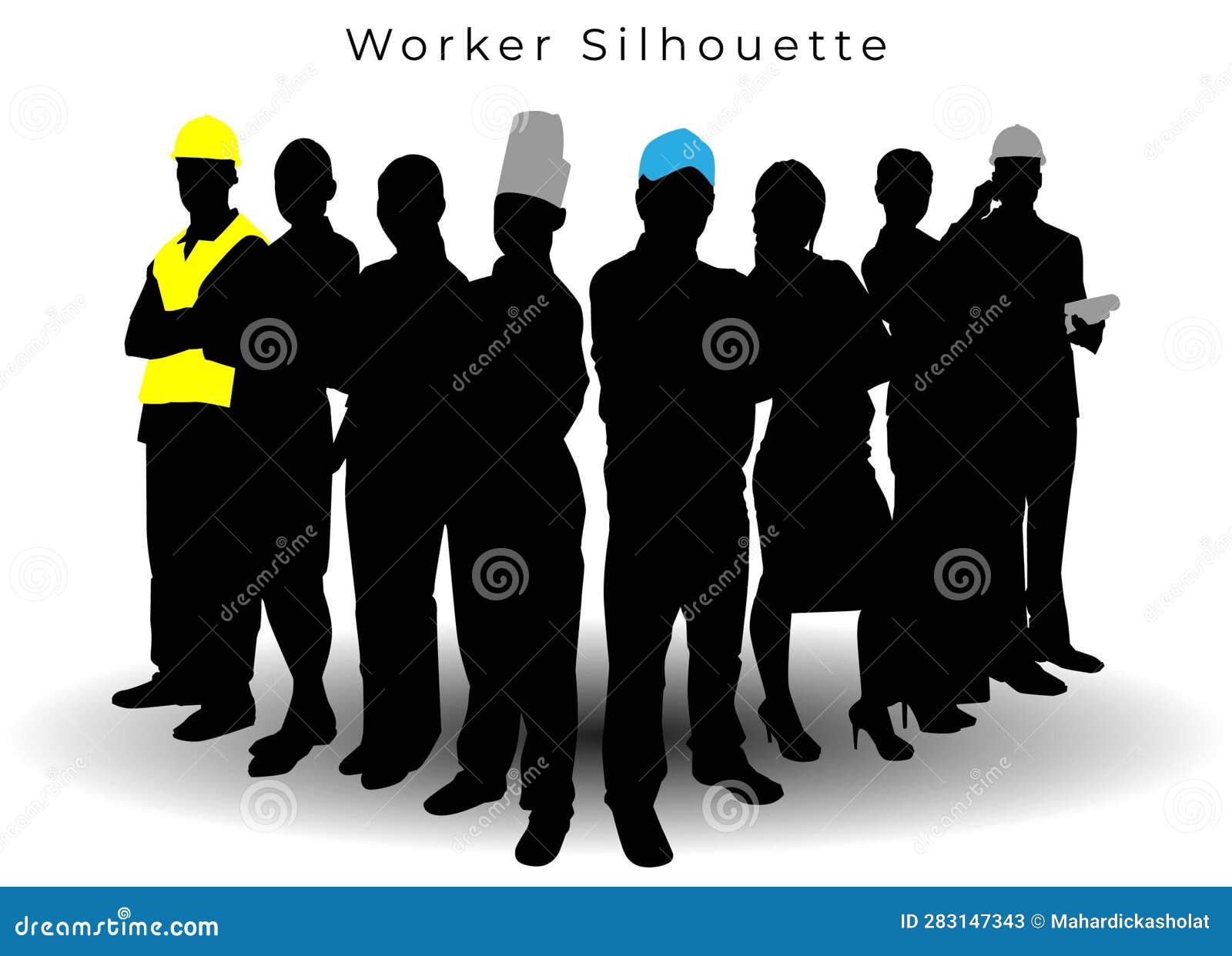 Silhouette of Workers Element for Illustration. Stock Vector ...