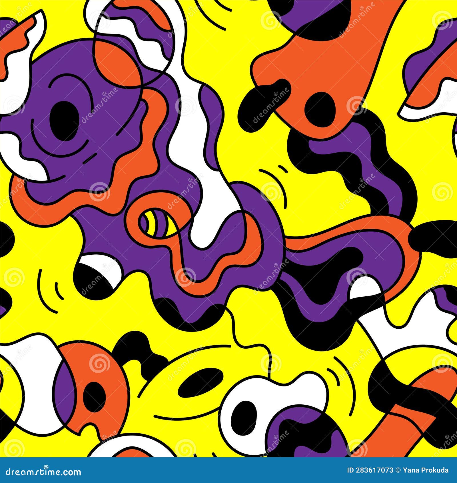 Seamless Artwork with Abstract Colorful Surreal Pattern Stock Vector ...