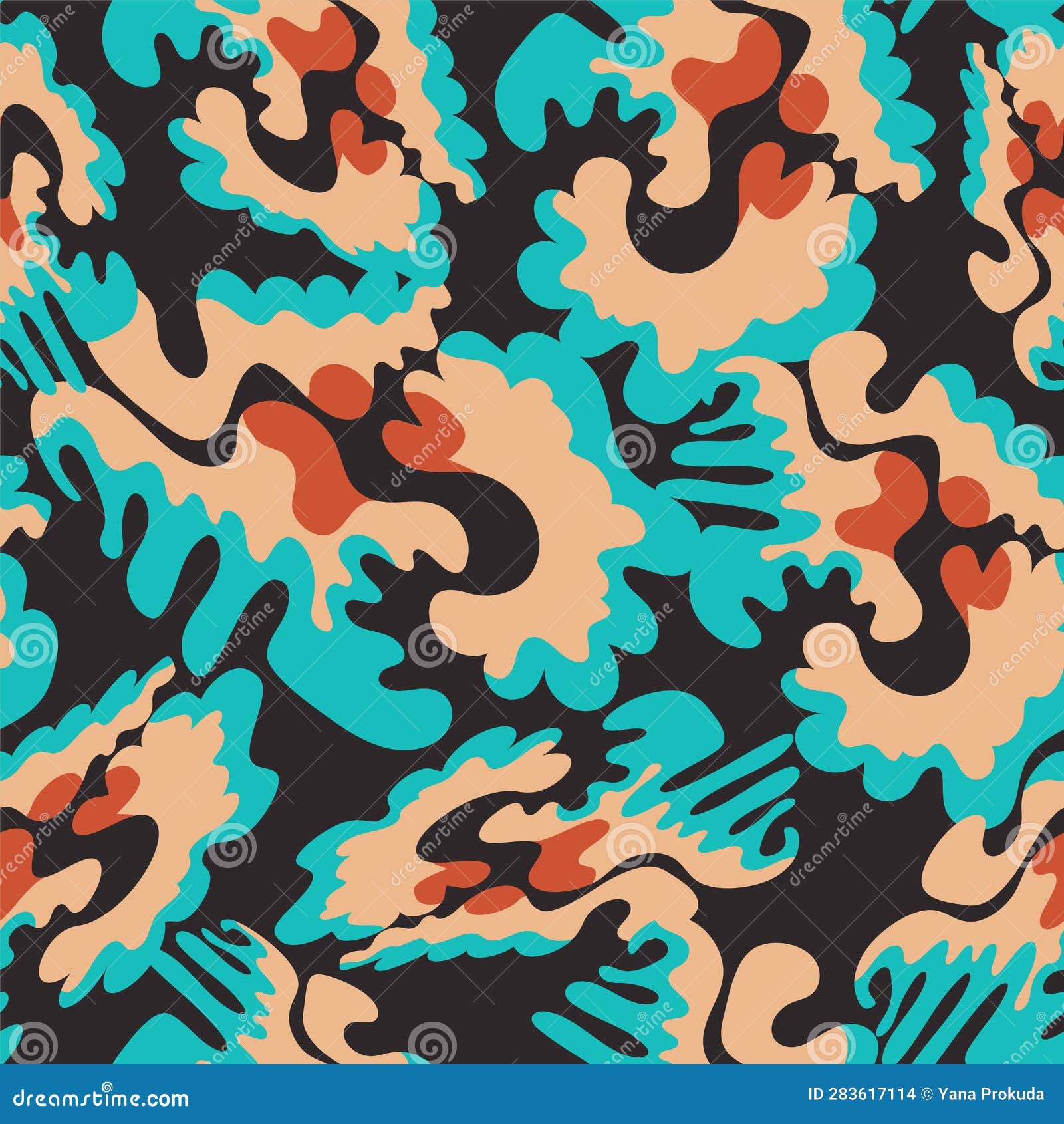 Surreal Abstract Seamless Colorful Pattern. Psychedelic Artwork Stock ...