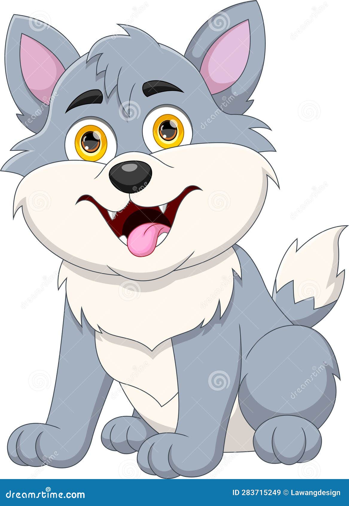 Cute cartoon baby wolf stock vector. Illustration of beast - 283715249