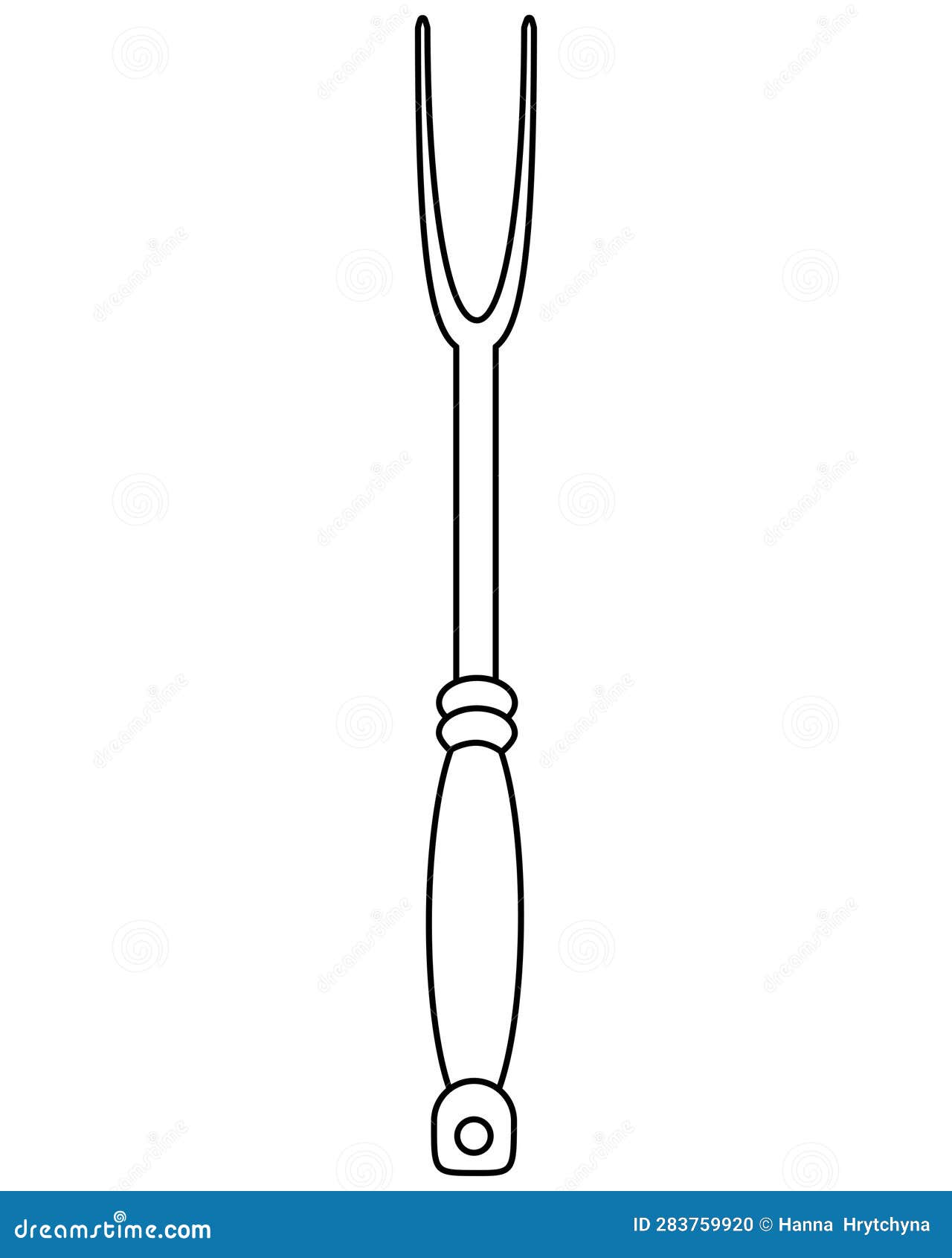 Carving Fork, Kitchen Cooking Tool - Vector Line Art Picture for ...