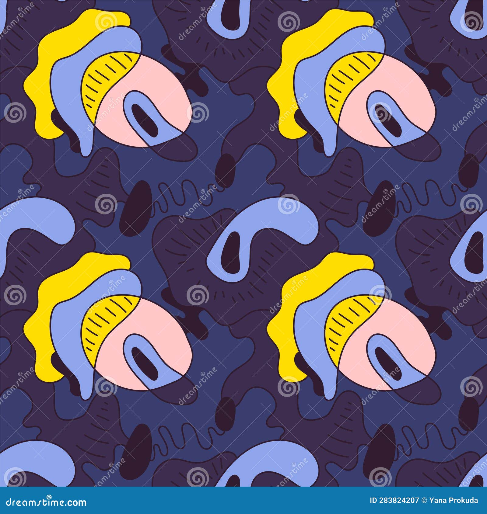 Funny Abstract Colorful Surreal Pattern. Psychedelic Artwork Stock ...