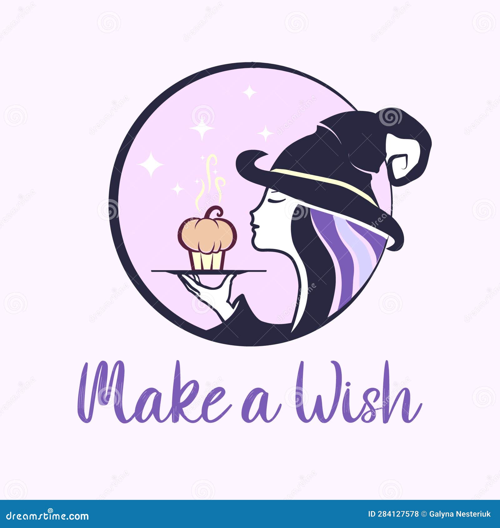 Make a wish postcard stock illustration. Illustration of invitation ...