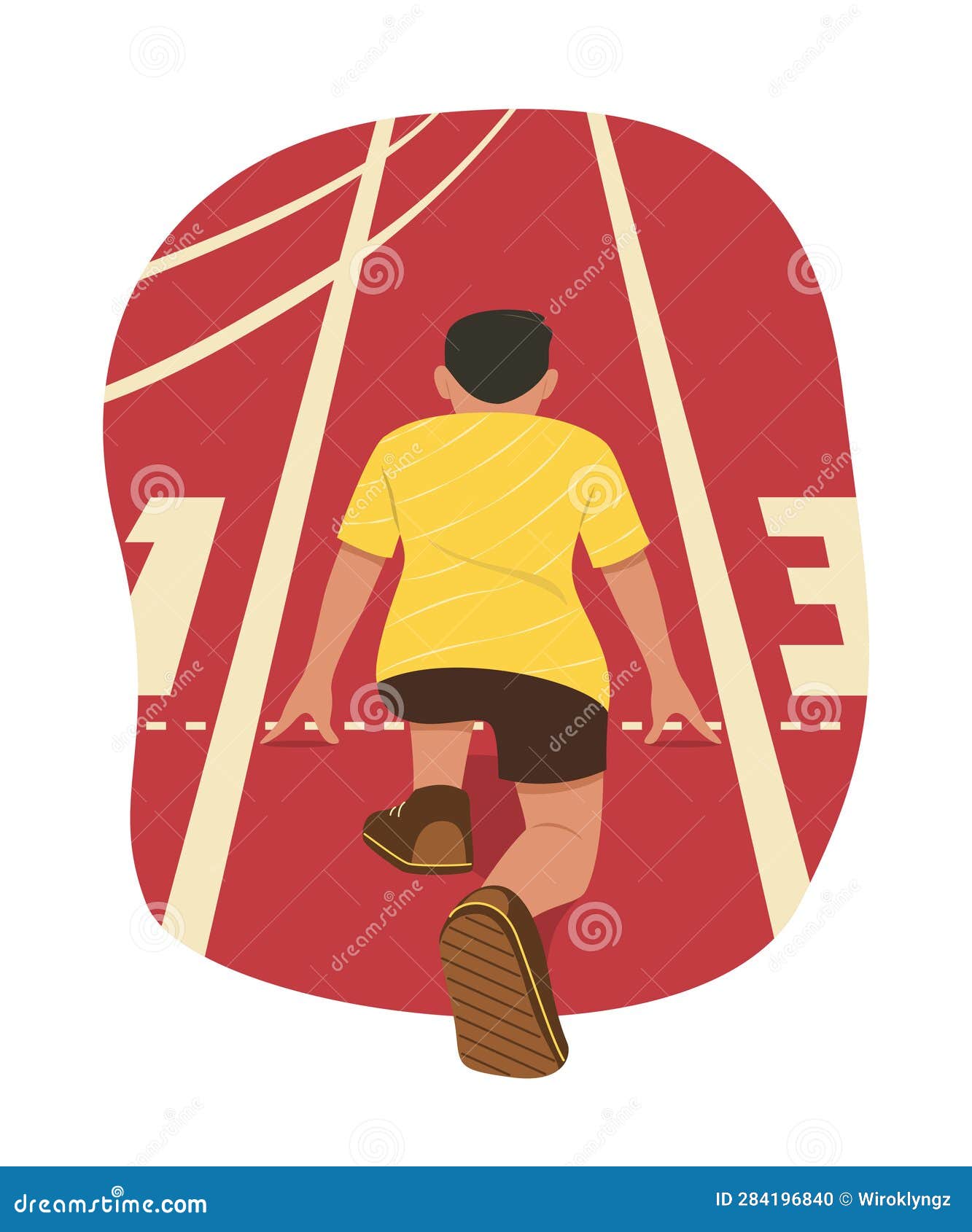 Starting Running Track At Stadium Isolated. Red Straight Race Track ...