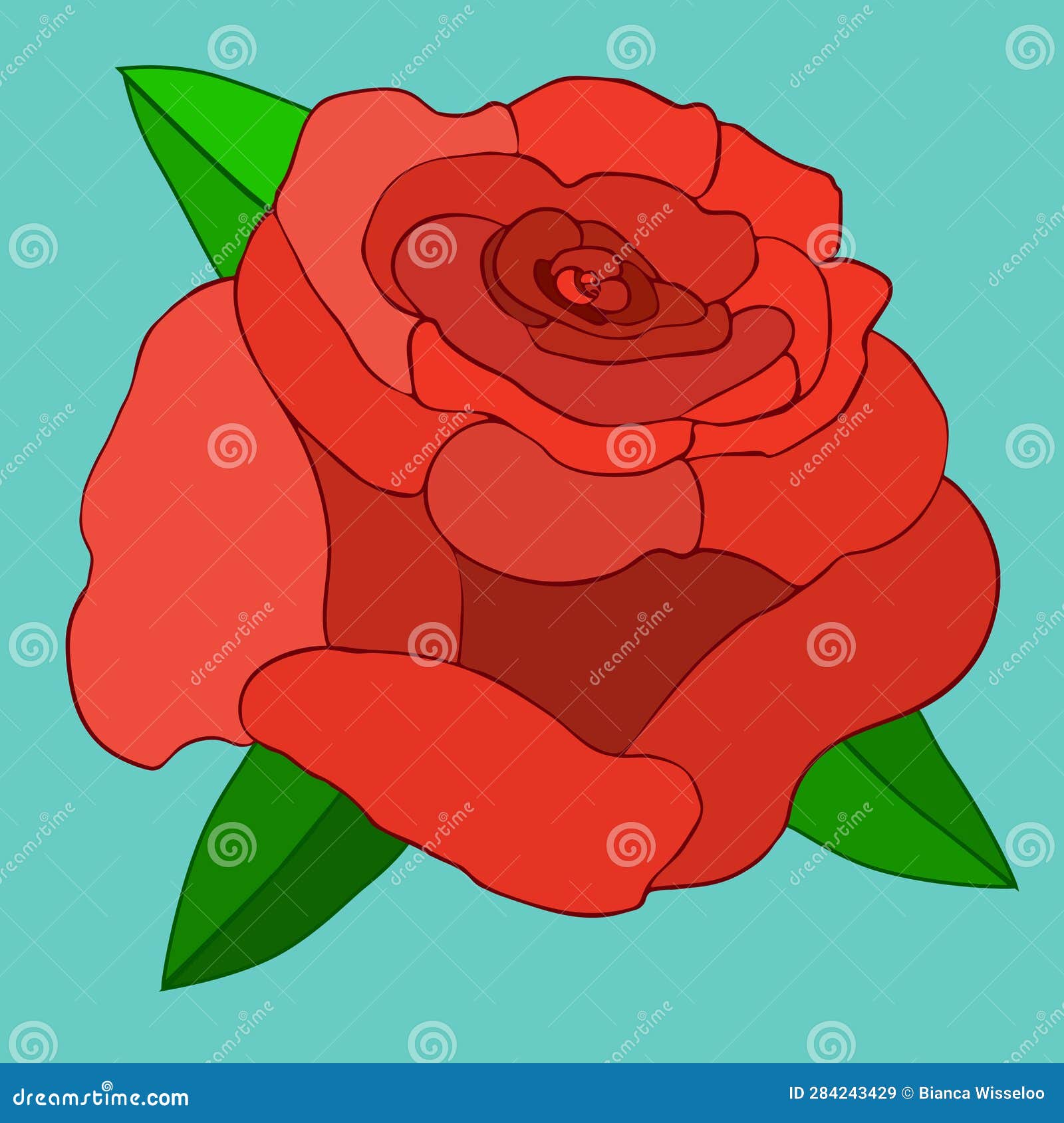 A Vector Illustration of a Big Red Rose. Stock Vector - Illustration of ...