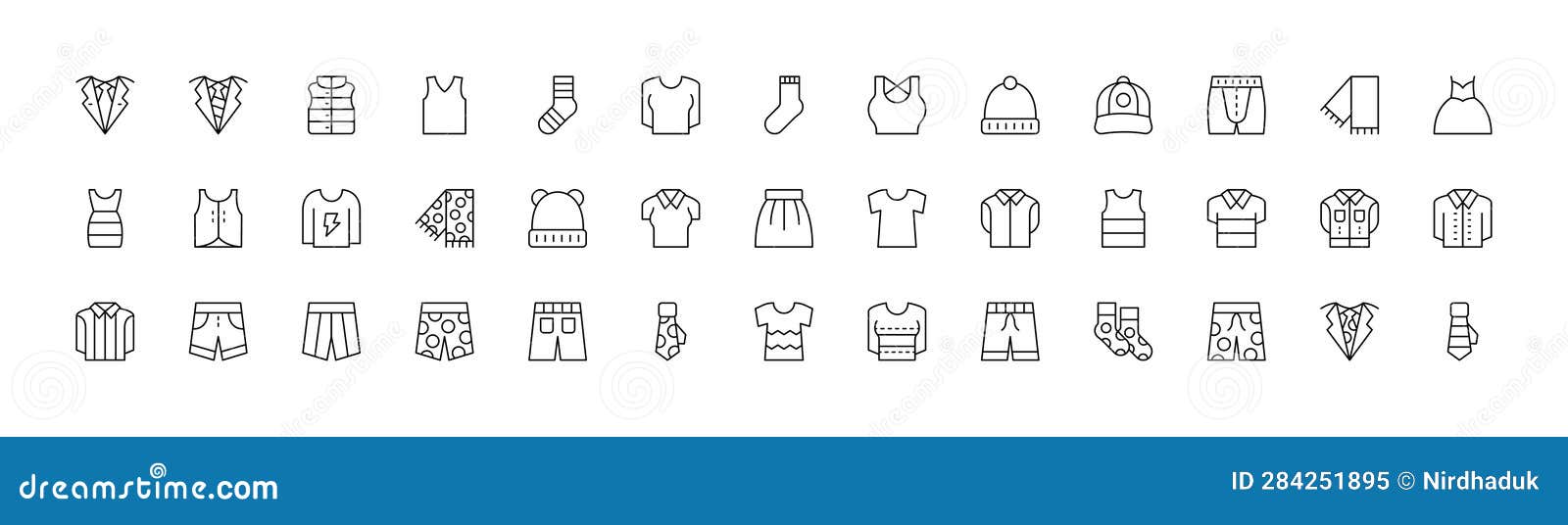 Set of Cloth Icon Collection. Stock Vector - Illustration of symbol ...