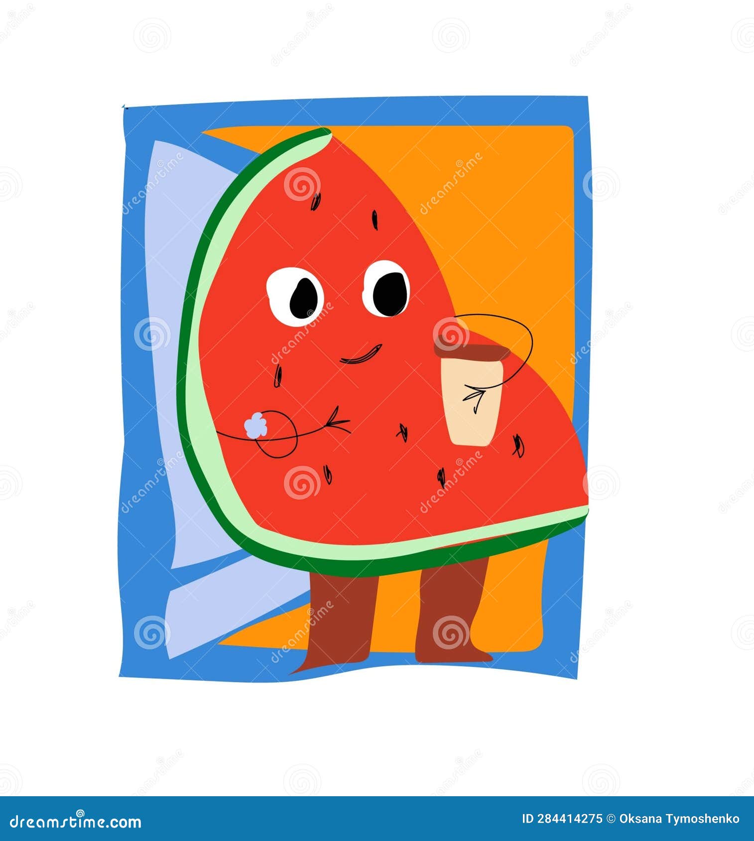Watermelon Mascot, Branded Character, Positive Stock Illustration ...