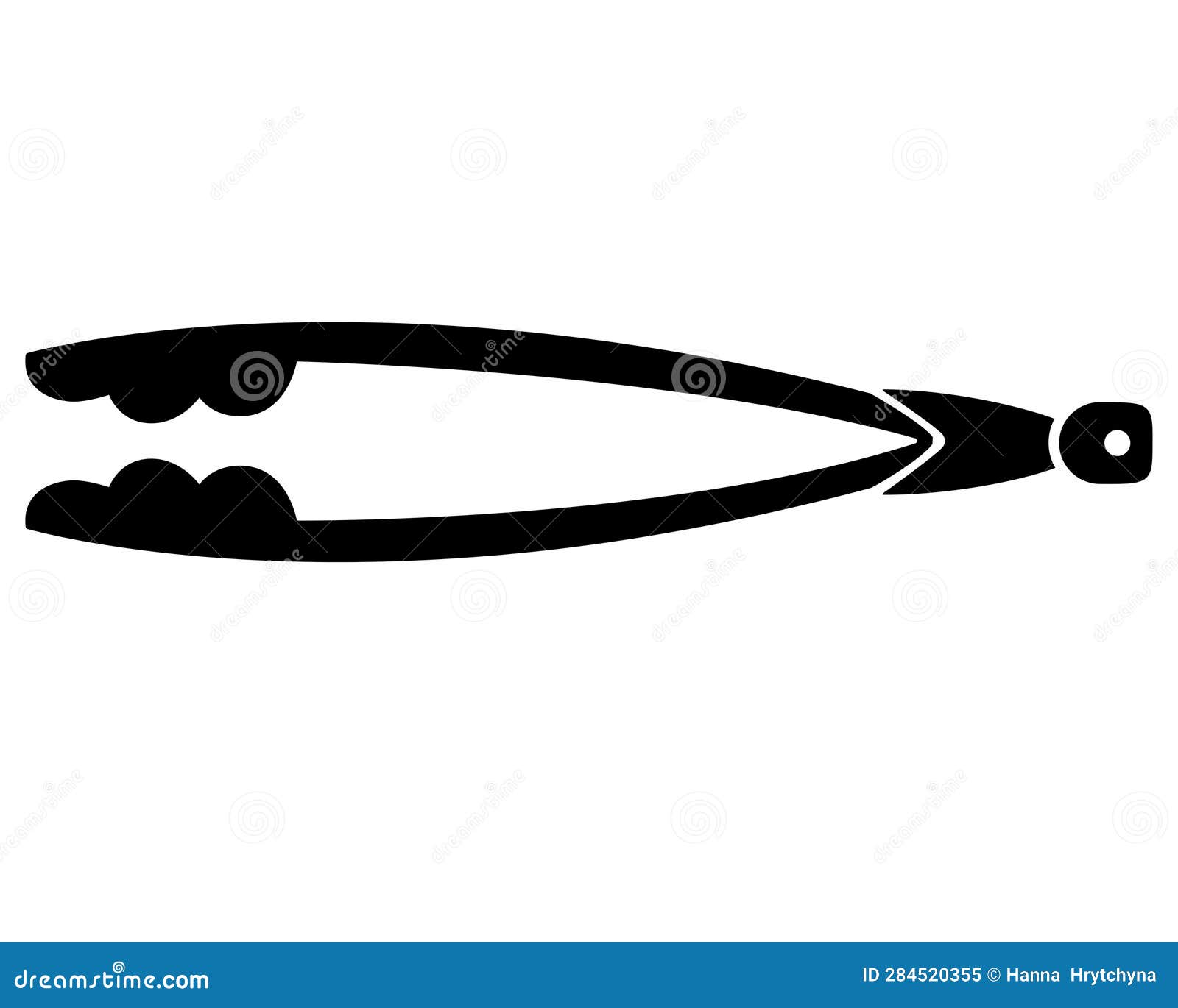 Barbecue Kitchen Tongs, Kitchen Cooking Tool - Vector Silhouette ...