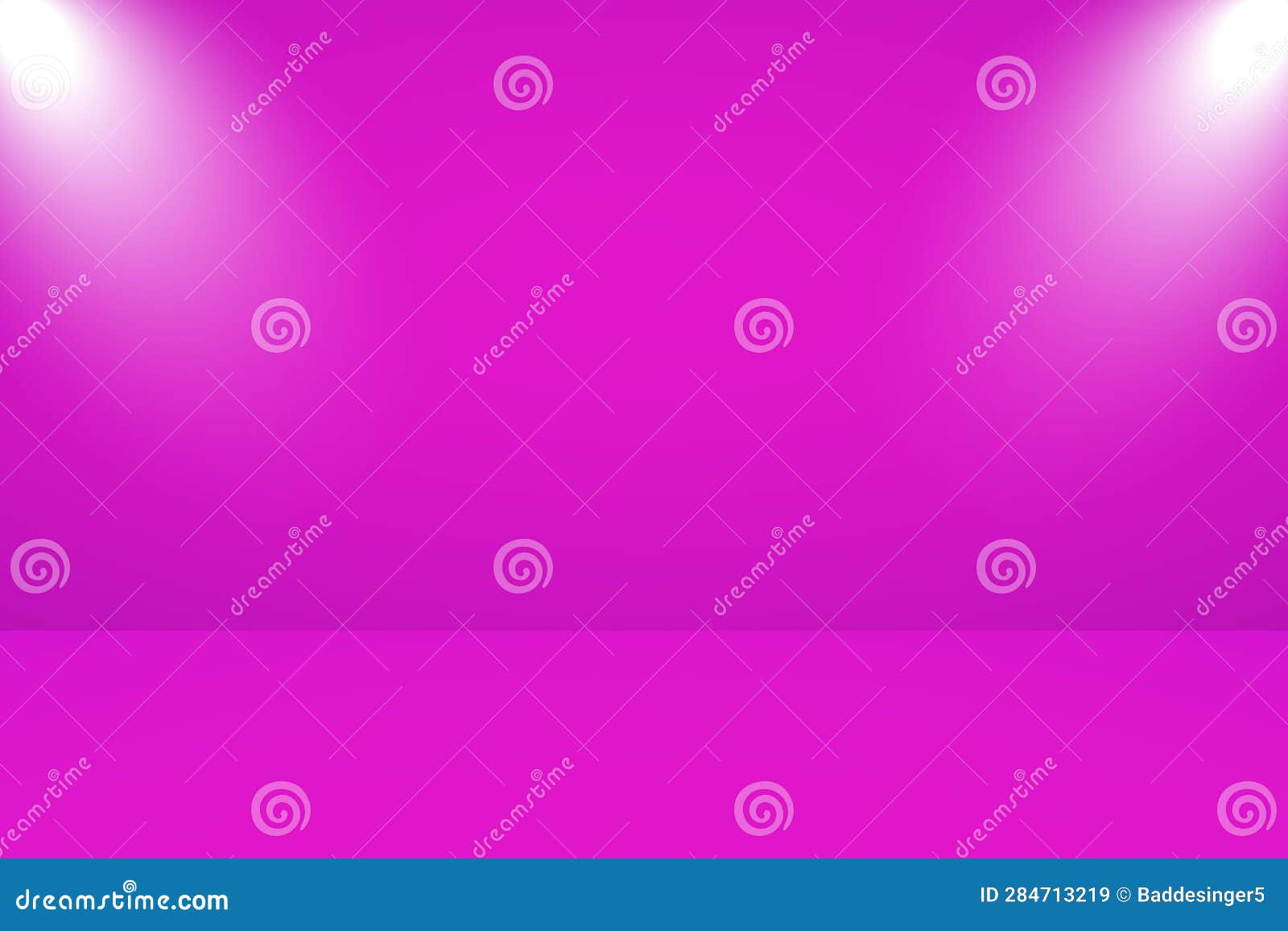 Vector Illustration of Empty Studio with Spotlights and Magenta ...