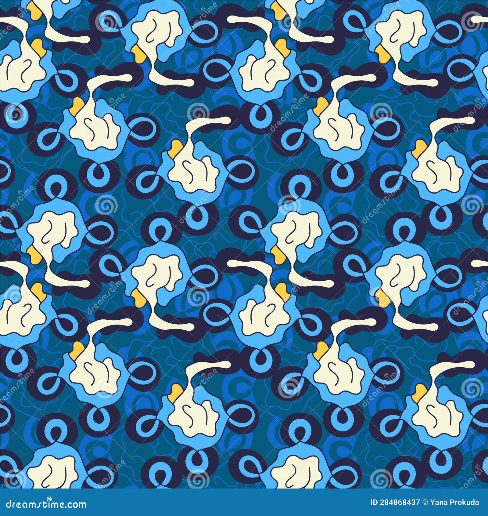 Abstract Surreal Seamless Pattern with Colorful Strange Elements Stock ...