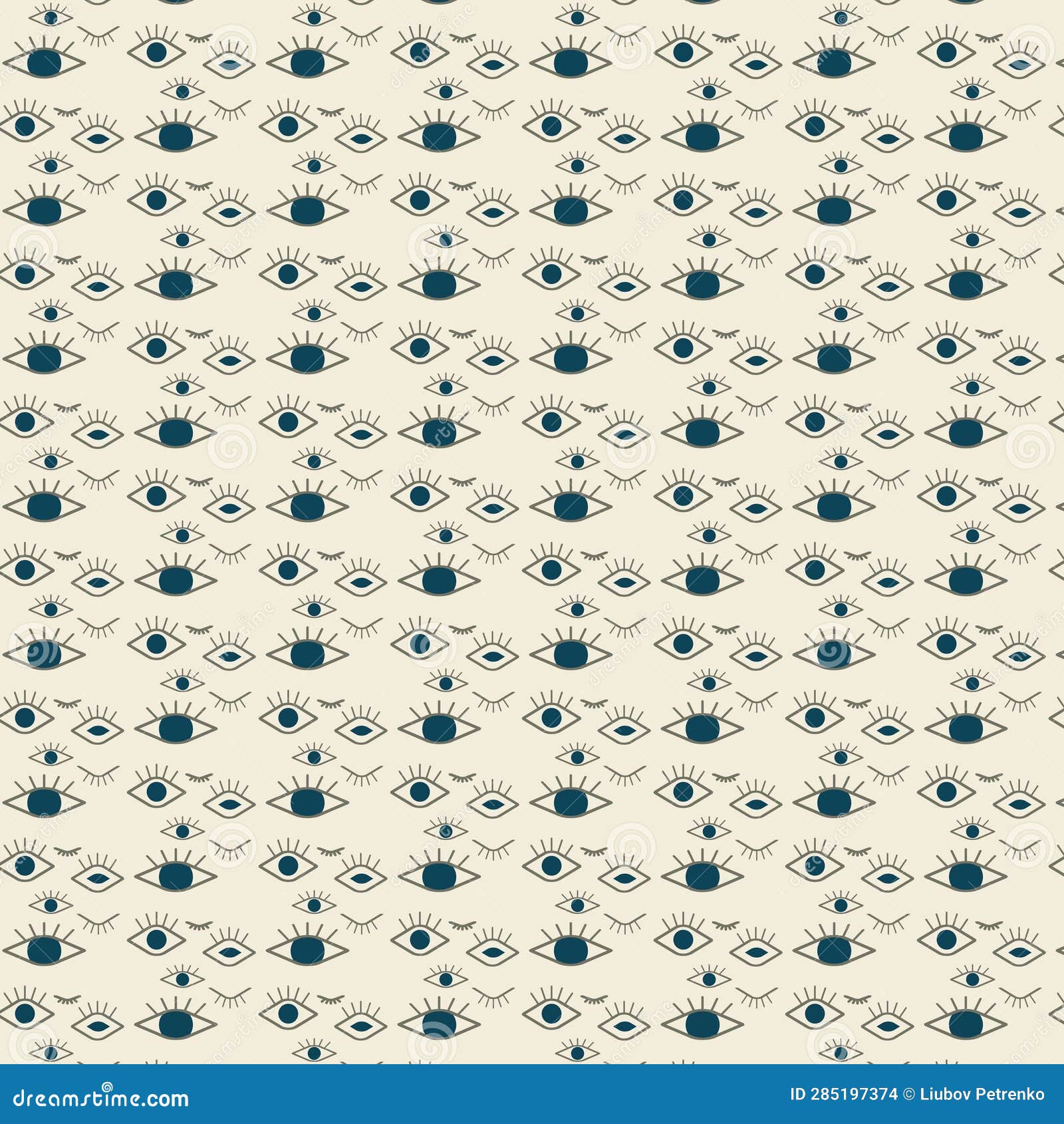 Seamless Abstract Geometric Pattern with Eyes Stock Vector ...