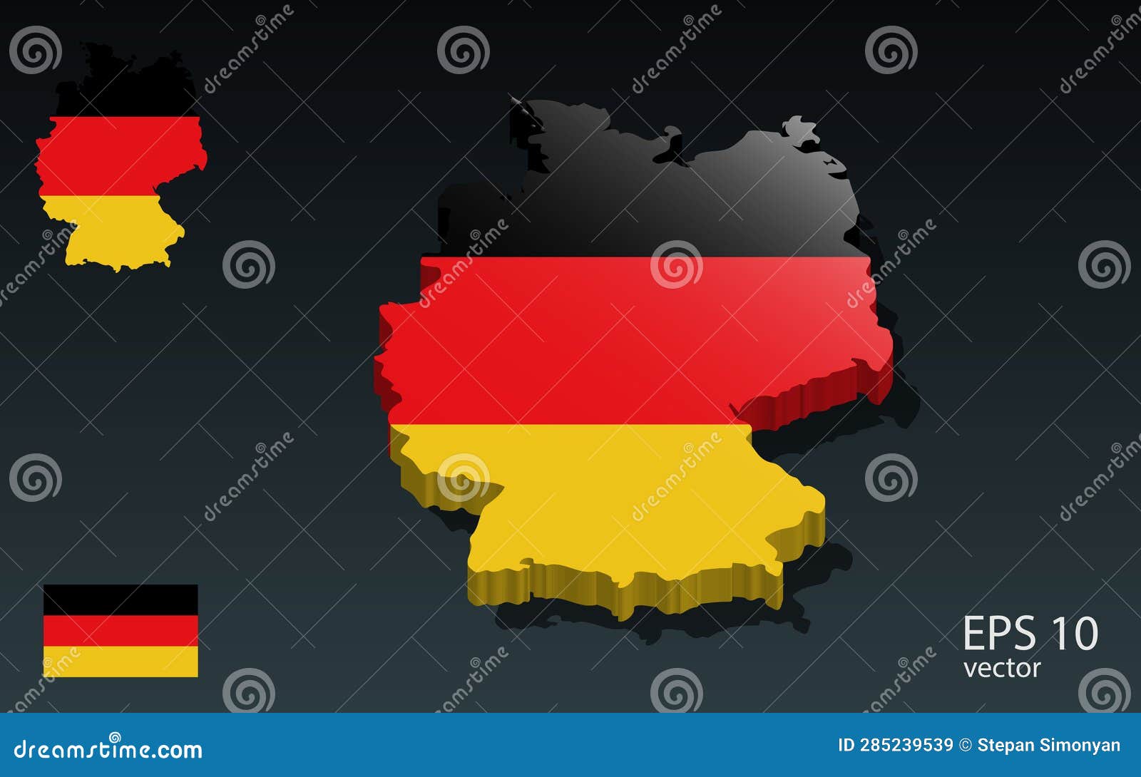 3D Germany Map and Flag . 3D Shape Design . Independence Day Concept ...