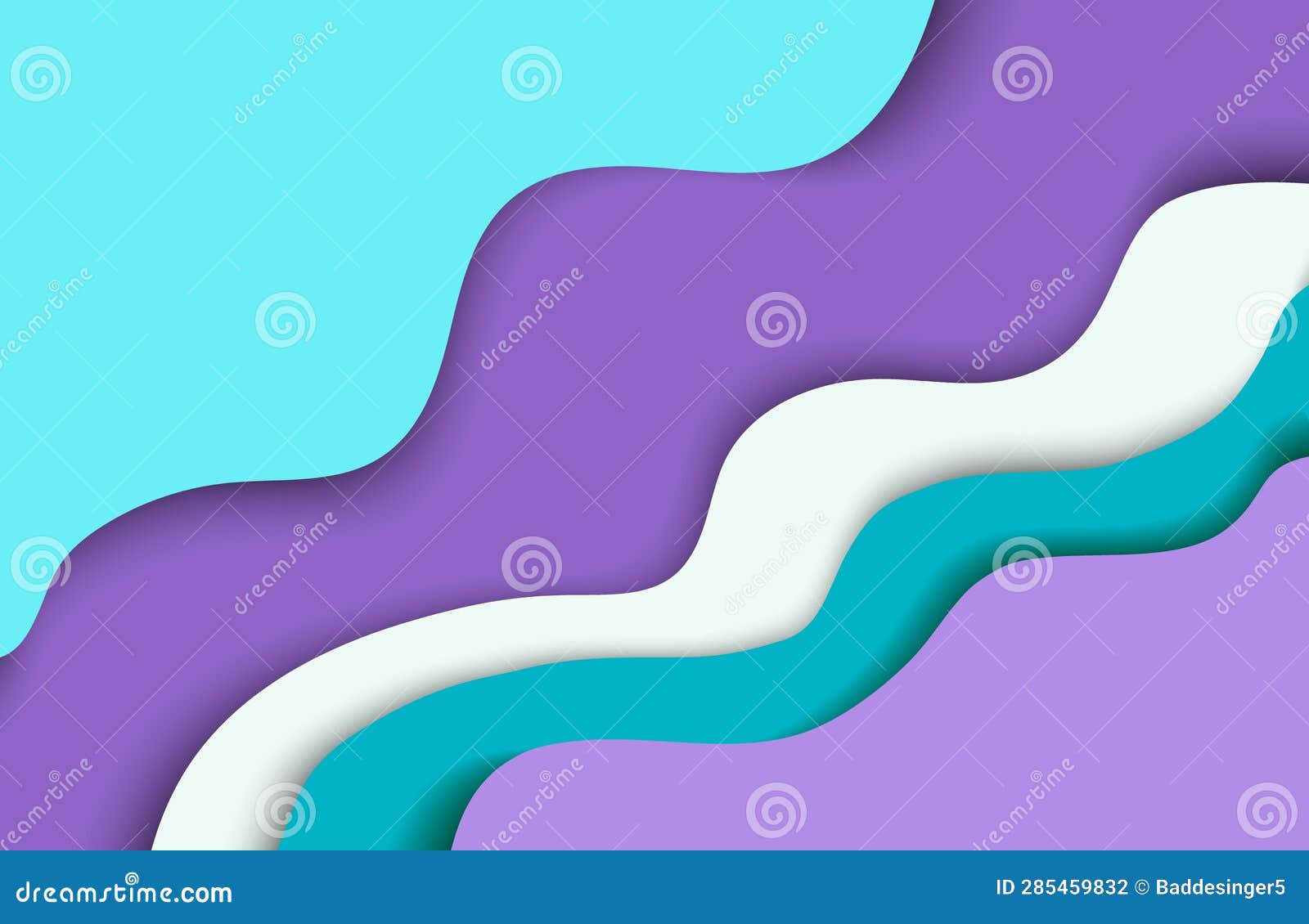 Vector Background Illustration in Paper Cut Style for Web Design. Abstract Wave Illustration in ...