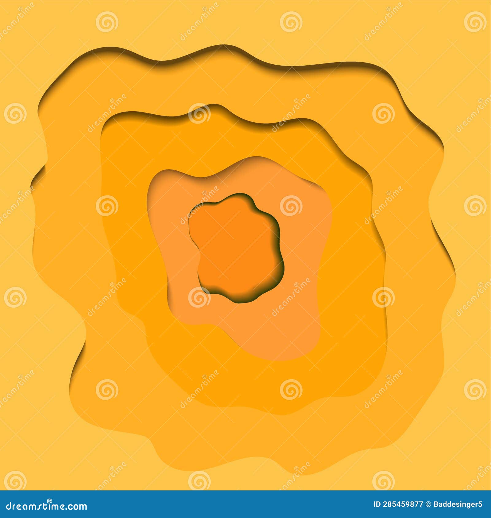 Vector Illustration in Paper Cut Style. Abstract Illustration in Yellow ...