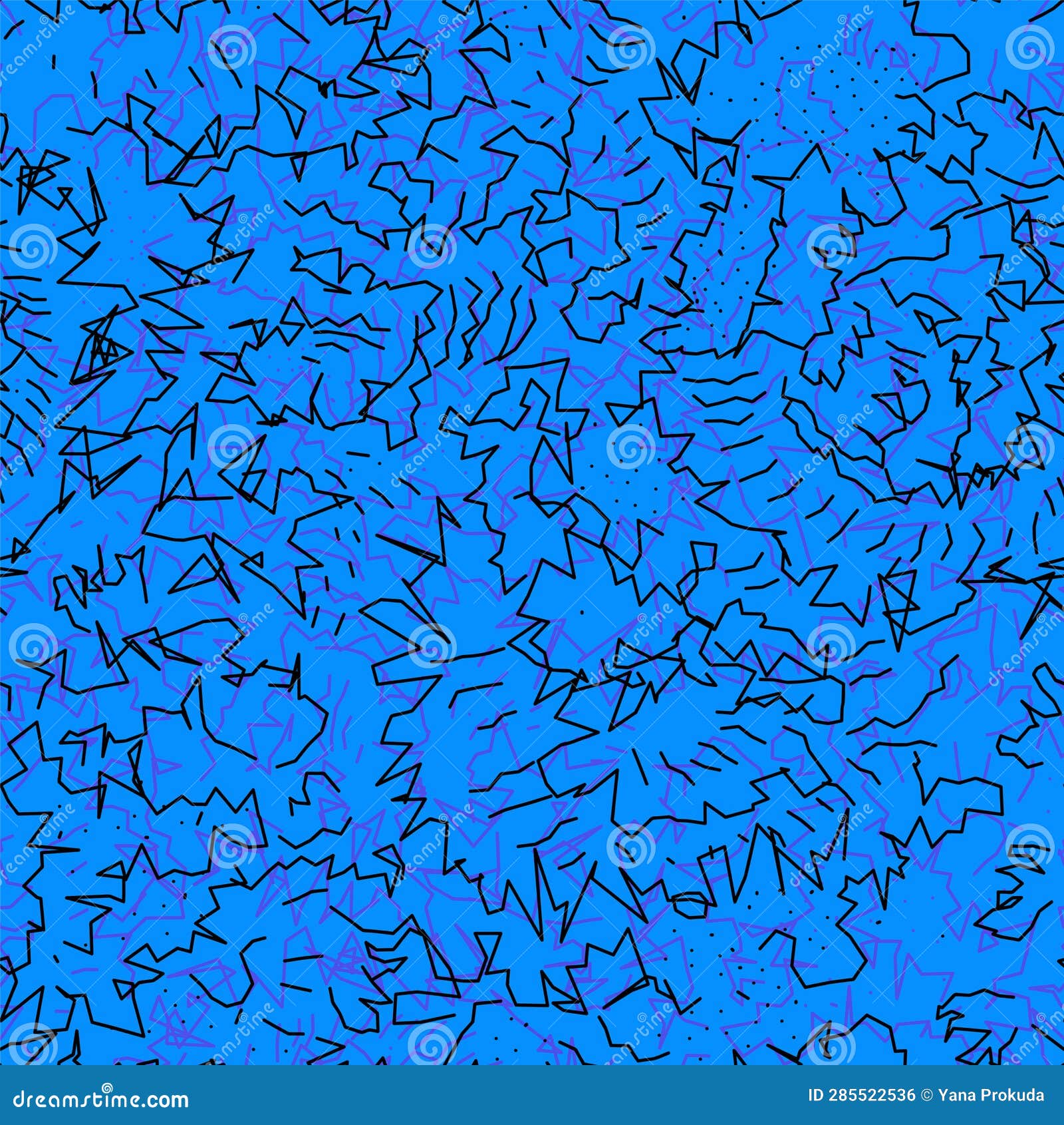 Seamless Abstract Pattern with Curved Line Chaotic Elements Stock ...