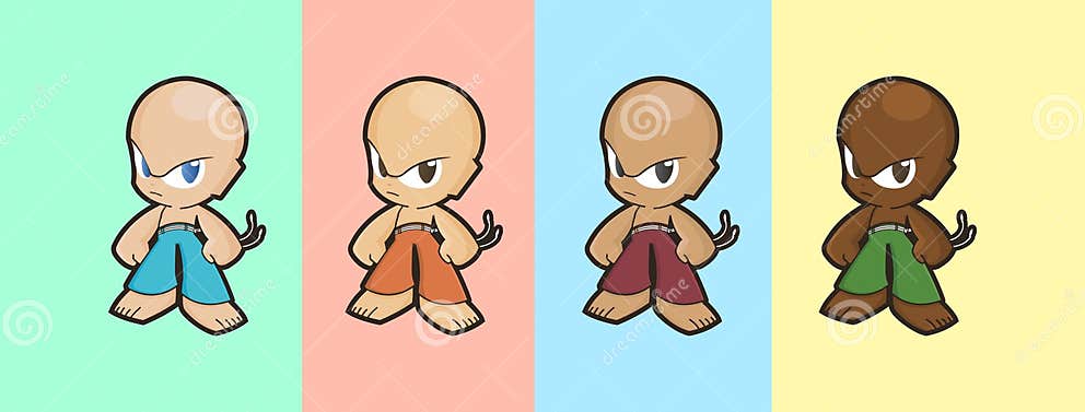 Cartoon Characters Manga Style Design Sport Childish Character with ...