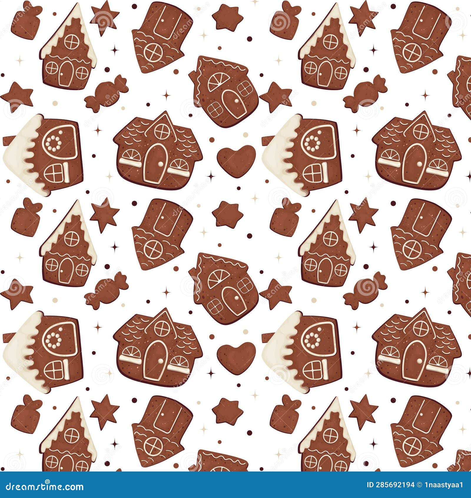Gingerbread Pattern, Sweets Stock Vector - Illustration of decor ...