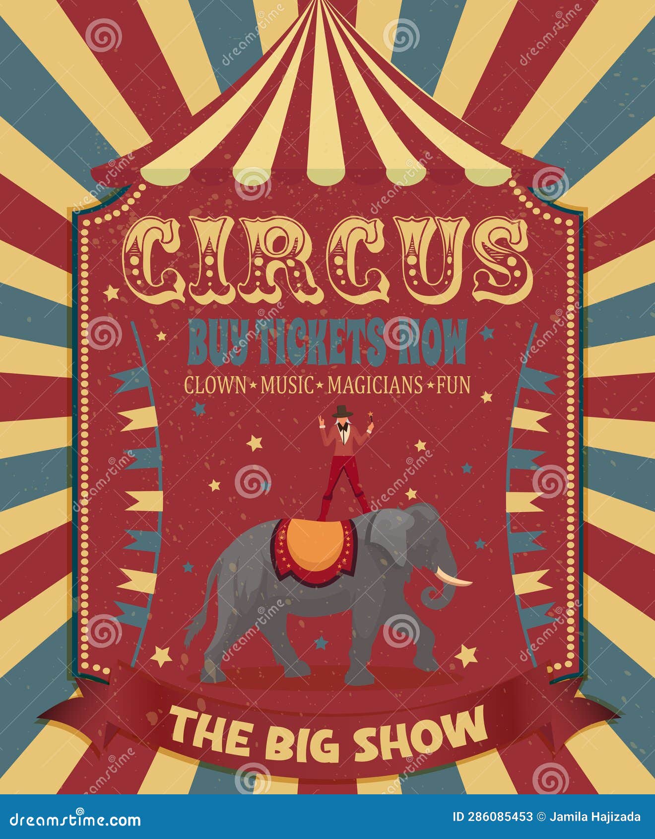 Vintage Circus Poster GRANGE TEXTURE Stock Illustration - Illustration ...